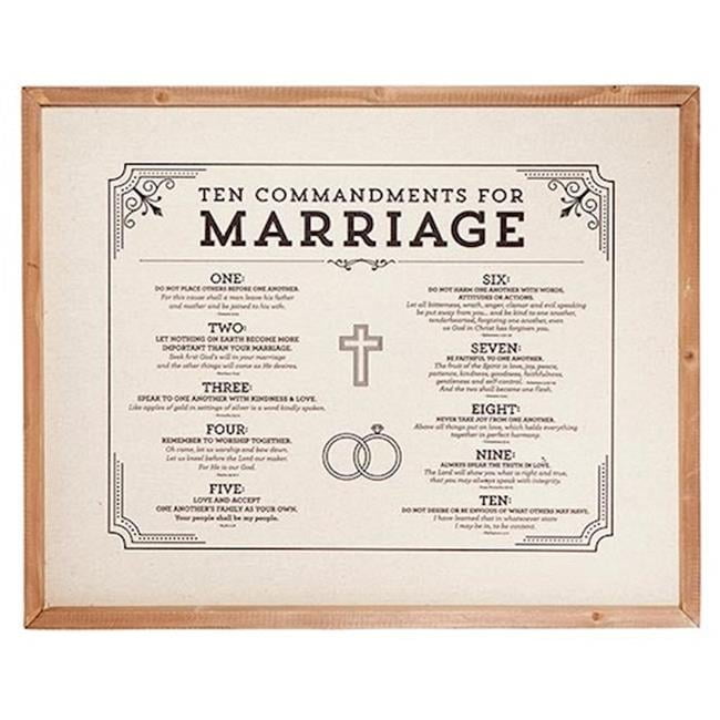 Ten Commandments Of Marriage Framed Art - Walmart.com