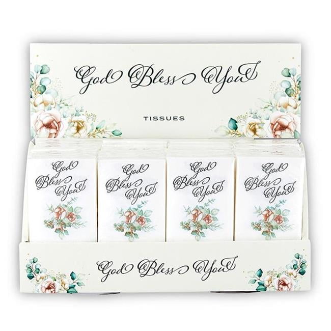 CB Gift 403286 Pocket-God Bless You-Floral Tissue Display - Pack of 24 ...