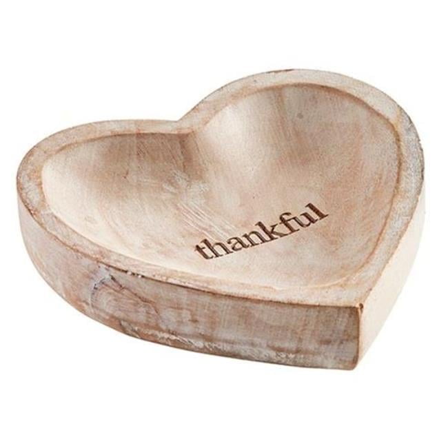 CB Gift 6 x 6 x 1.5 in. Thankful Wooden Heart Tray - Walmart.com