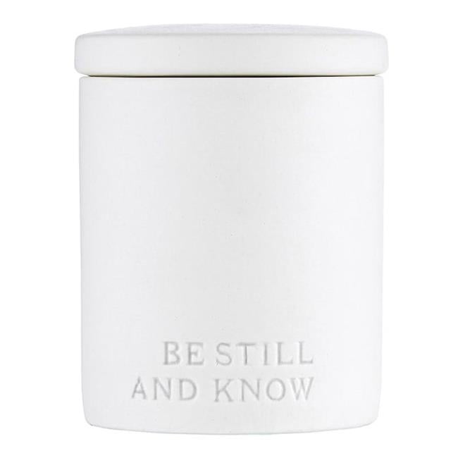 CB Gift 330414 Ceramic Candle with Lid Be Still & Know with Vanilla - 4 ...