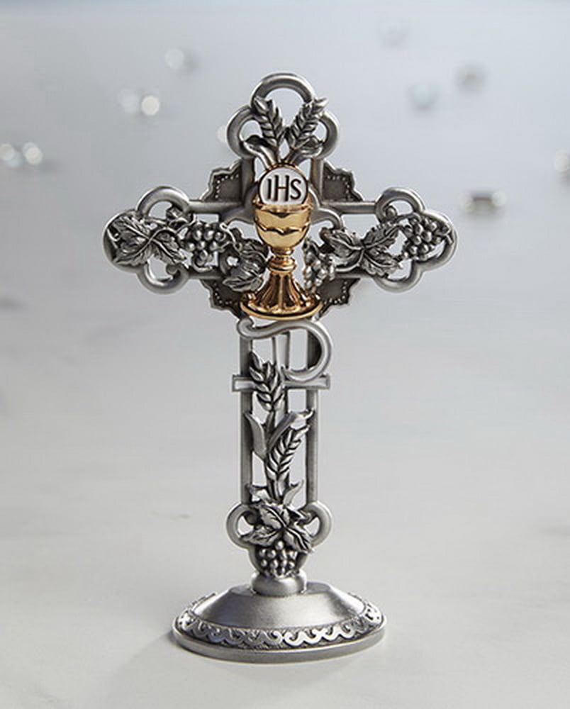 CB Gift First Communion Tabletop Cross, Pewter - 6 in. - Walmart.com