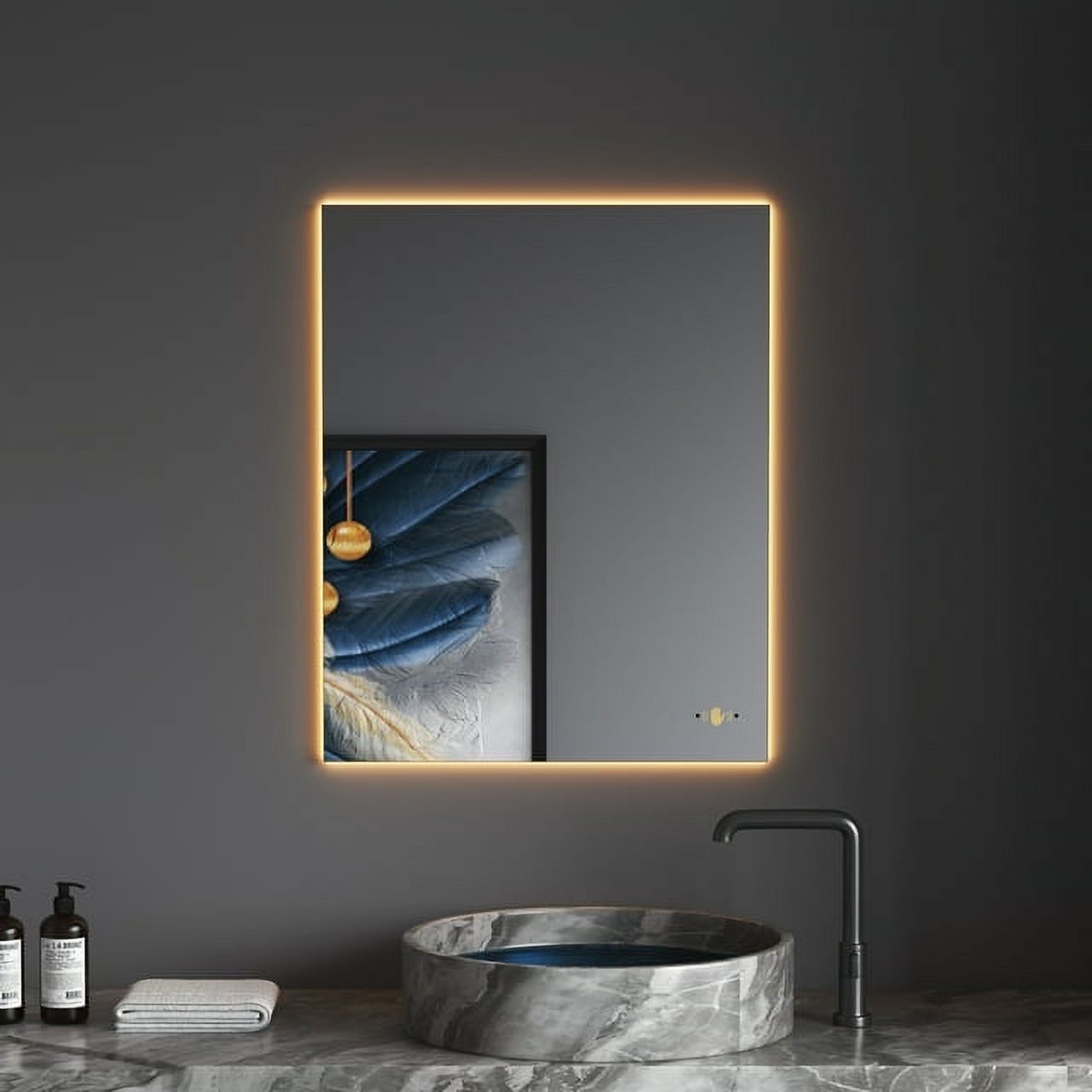 CB HOME 24 x 30 LED Light Bathoom Mirror with Hand Wave Sensor Backllit ...