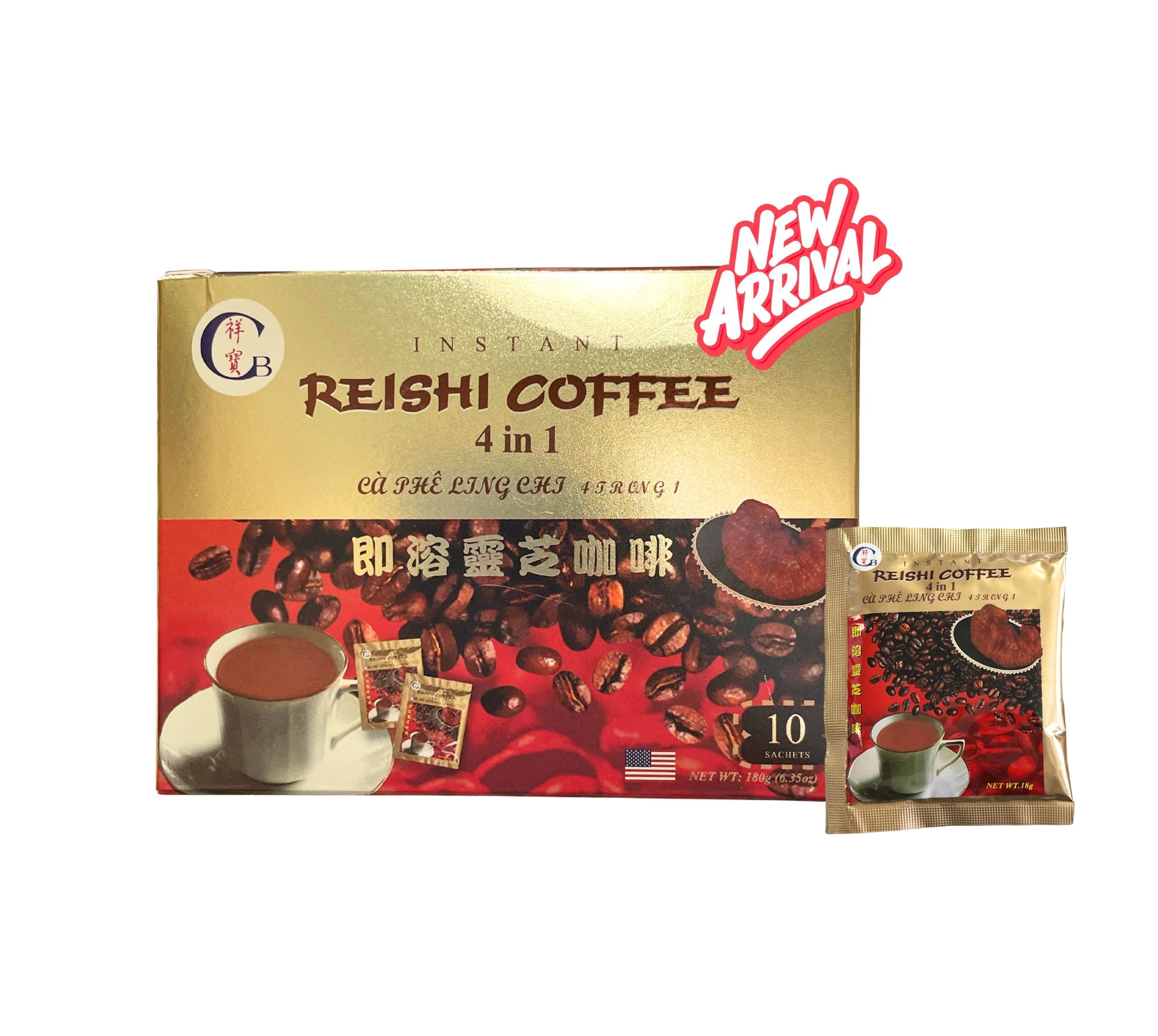 CB Instant Reishi Coffee Box (2 Packs - 10 Sachets/Pack) - Walmart.com