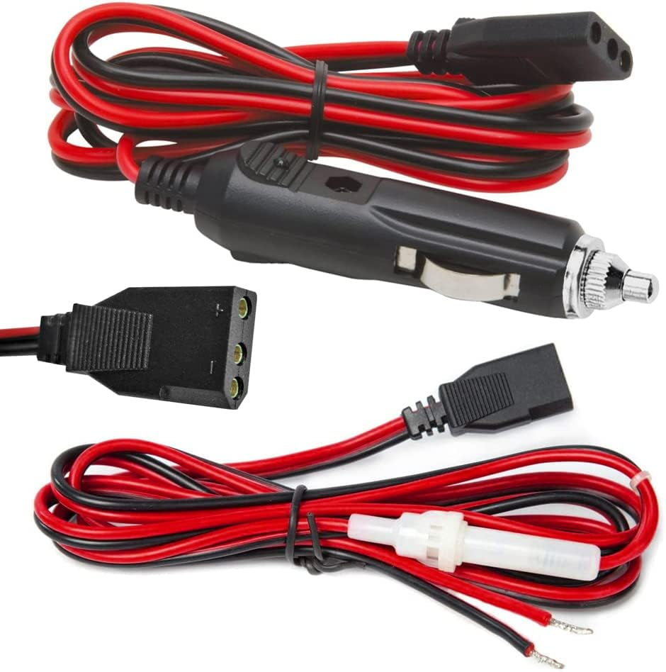 CB Power Cord 3 Pin Plug Cable-2 Wire 15A Fused Replacement with 12V ...