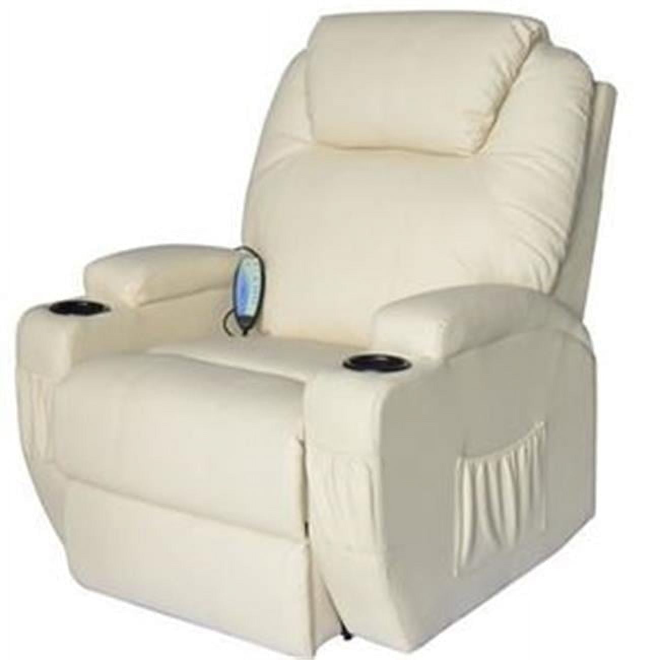 CB15860 Living Room Recliner Massage Chair Heated Vibrating PU Leather ...