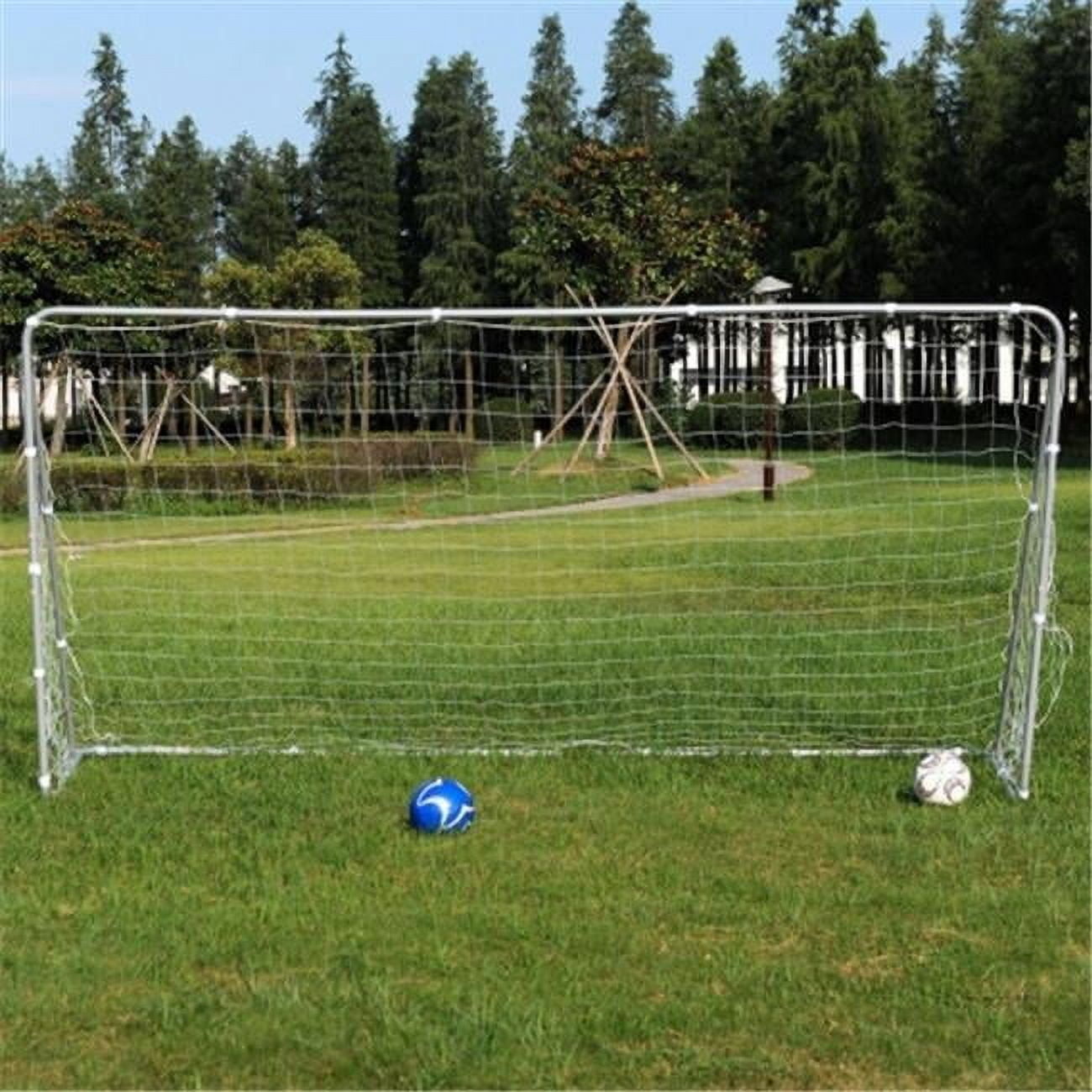 CB16183 12 x 6 ft. Soccer Goal Football with Net Fabric Hook and Eye ...