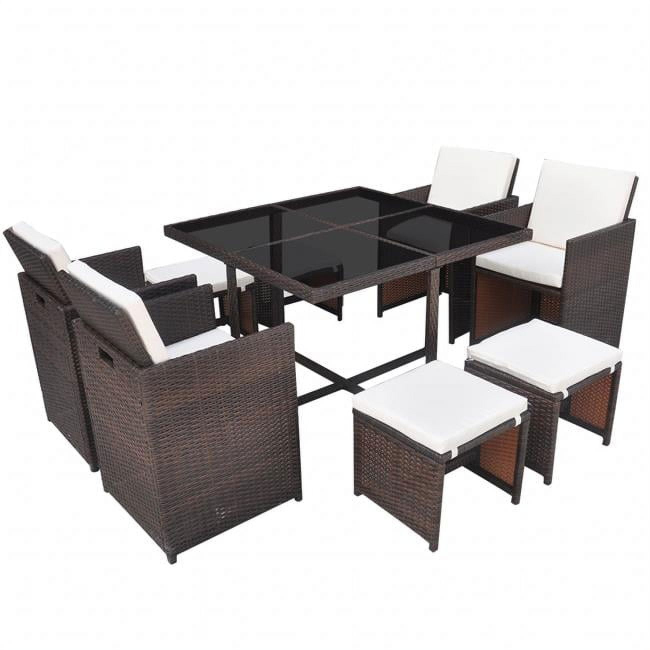 CB19251 21 Piece Outdoor Poly Rattan Dining Set, Brown - Walmart.com