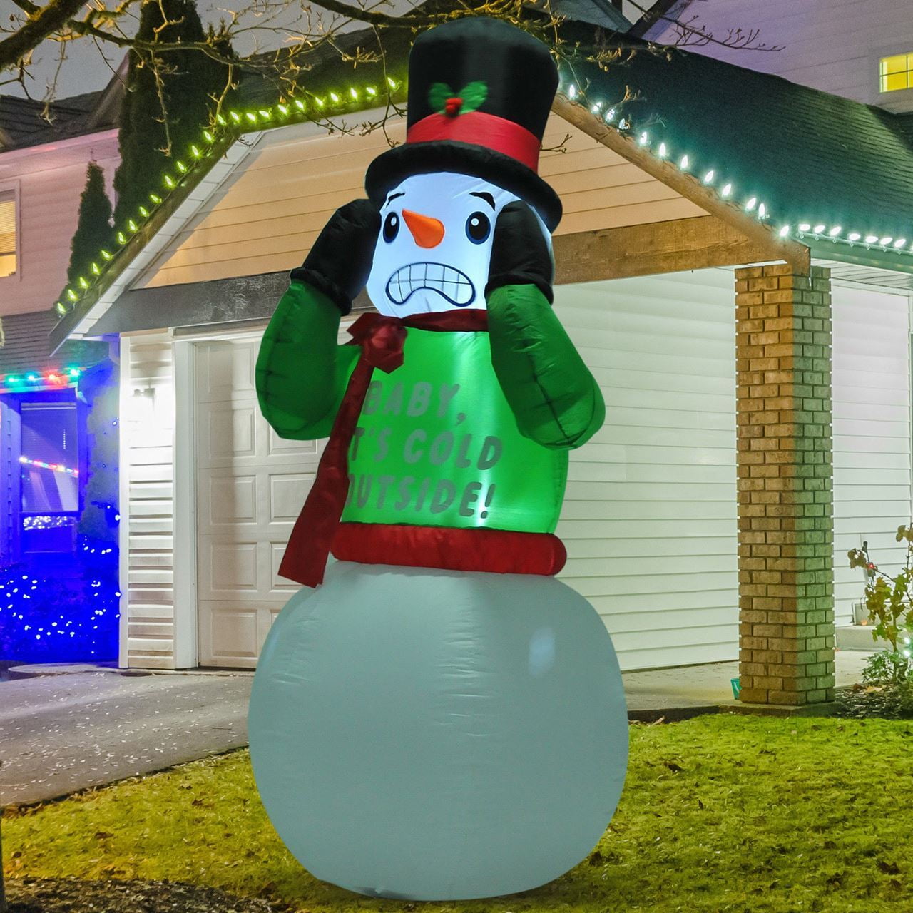 CB19849 7 ft. Christmas Decor Inflatable Snowman - Walmart.com