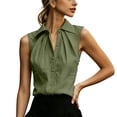 CBASIHI Womens Cotton Sleeveless Button Down Shirts- Collared Loose Fit ...