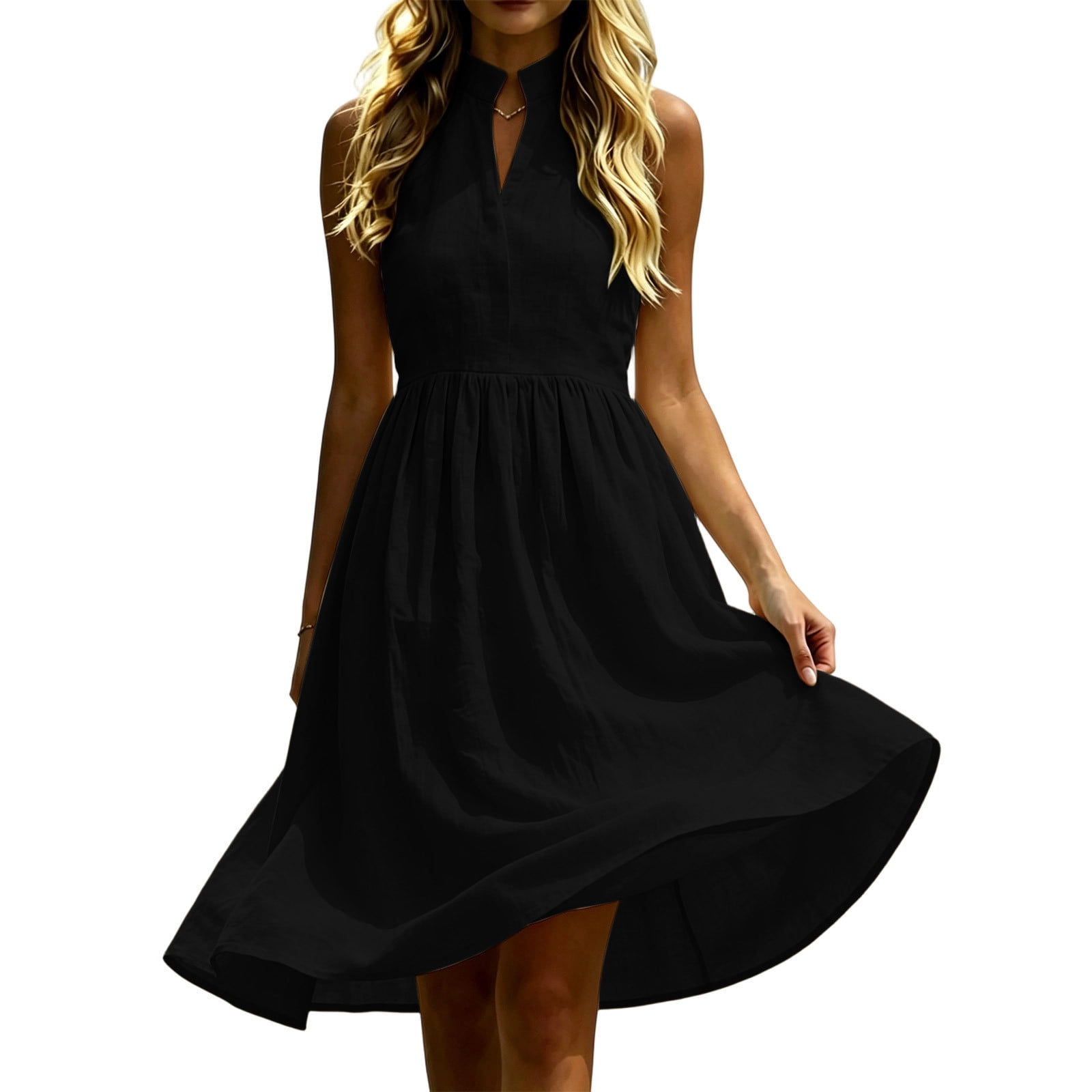 CBASIHI Womens Keyhole Neck Cotton Maxi Dresses- Beach Vacation Summer ...