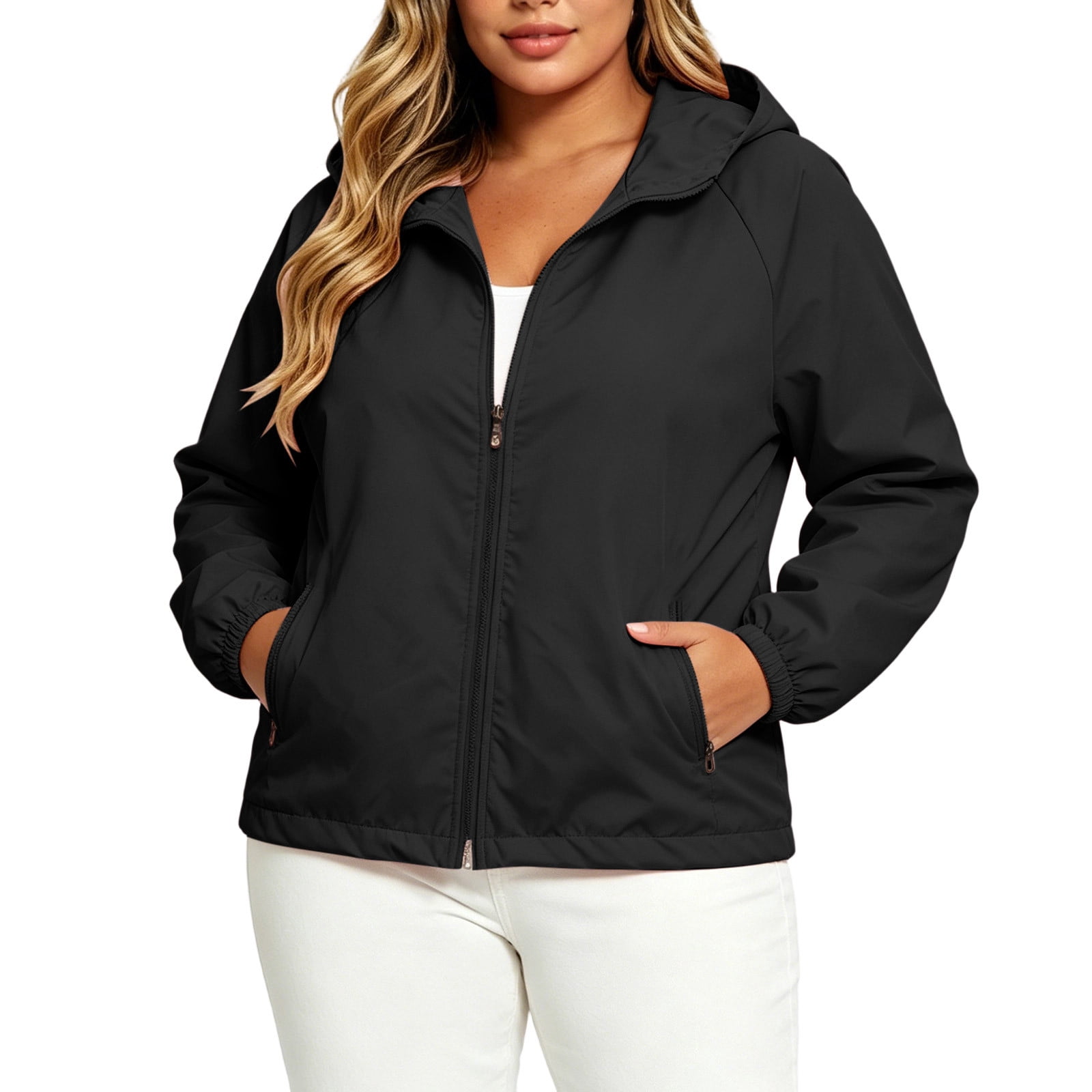 CBASIHI Womens Long Sleeve Sun Protection Jackets- Zip Up Hooded Casual ...