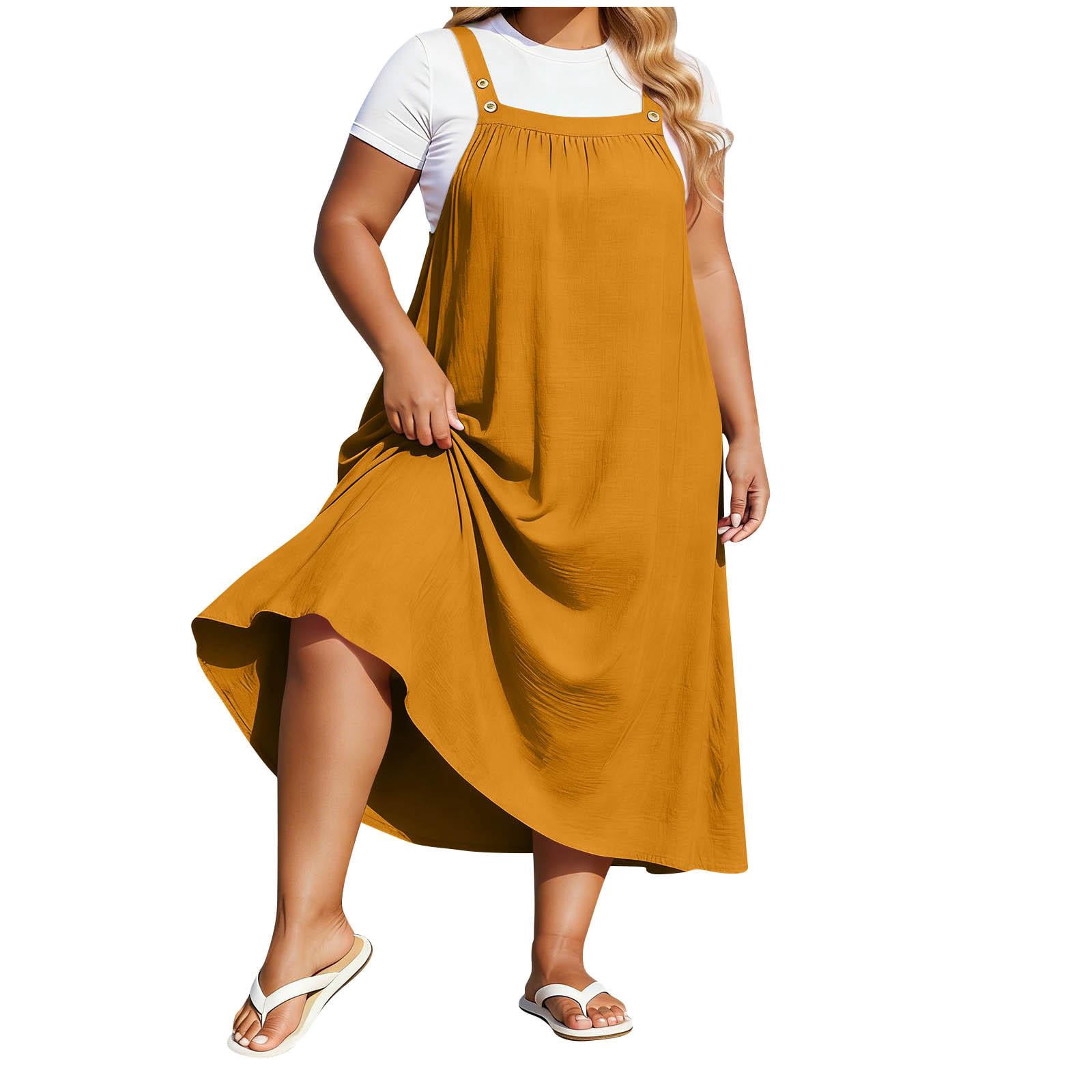 CBASIHI Womens Plus Size Maxi Sundresses- Casual Summer Off Shoulder ...