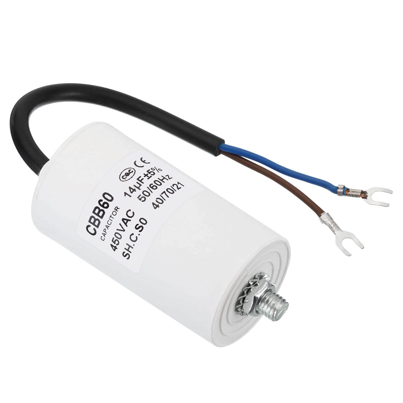 CBB60 14uf Running Capacitor,AC 450V U Terminal Wires 50/60Hz with M8 ...