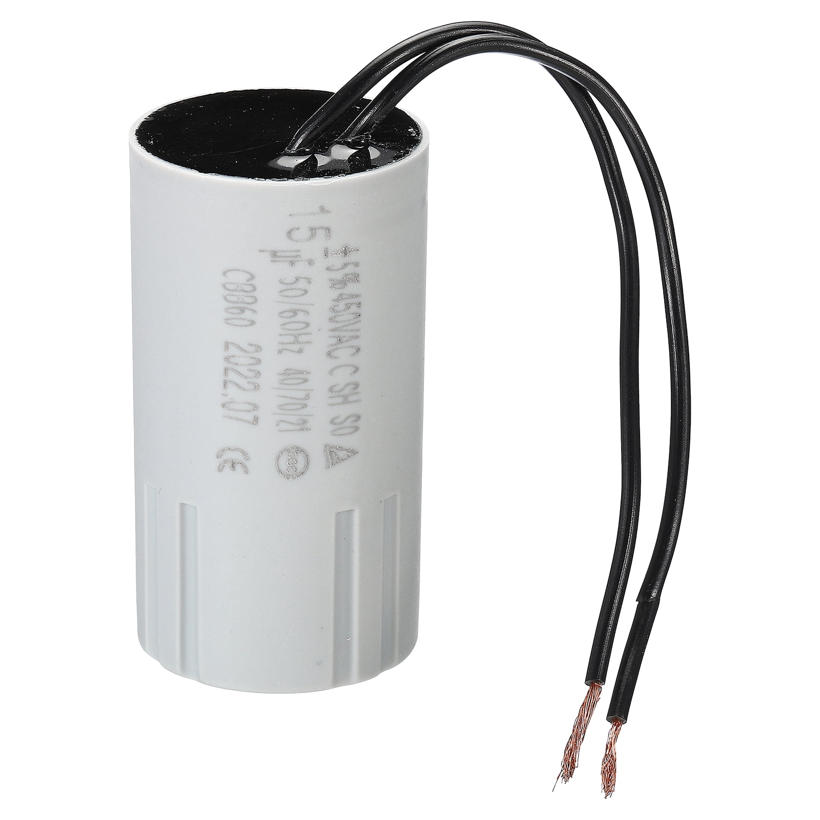 CBB60 15uF Running Capacitor, AC 450V 2 Wires 50/60Hz Cylinder 70x38mm ...