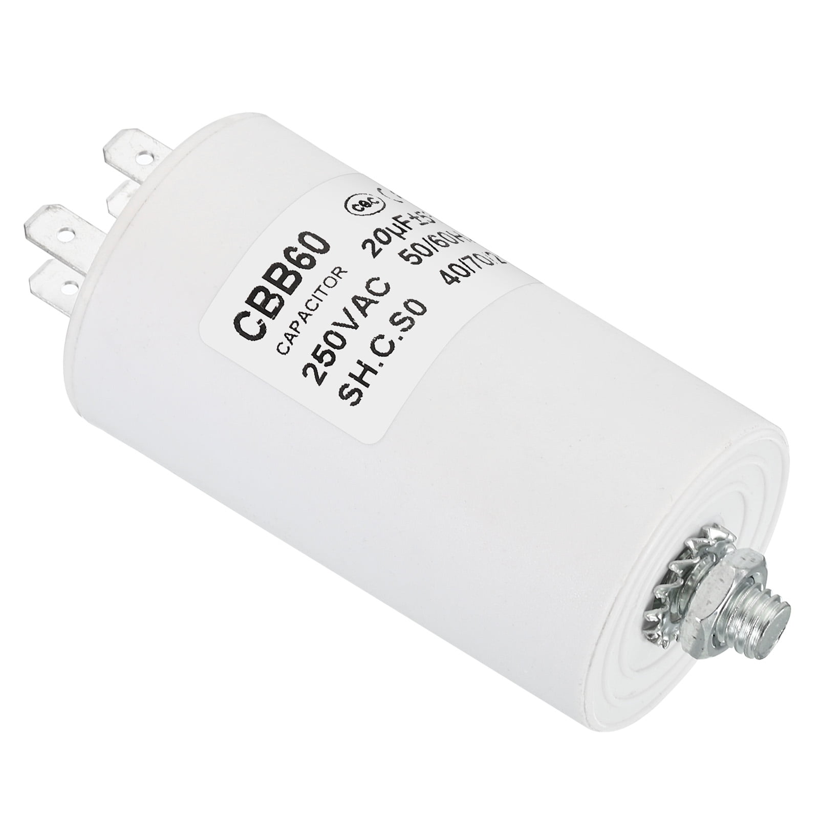 CBB60 20uf Running Capacitor,AC 250V 4 Pins 50/60Hz with M8 Screw for Washing Machine - Walmart.com