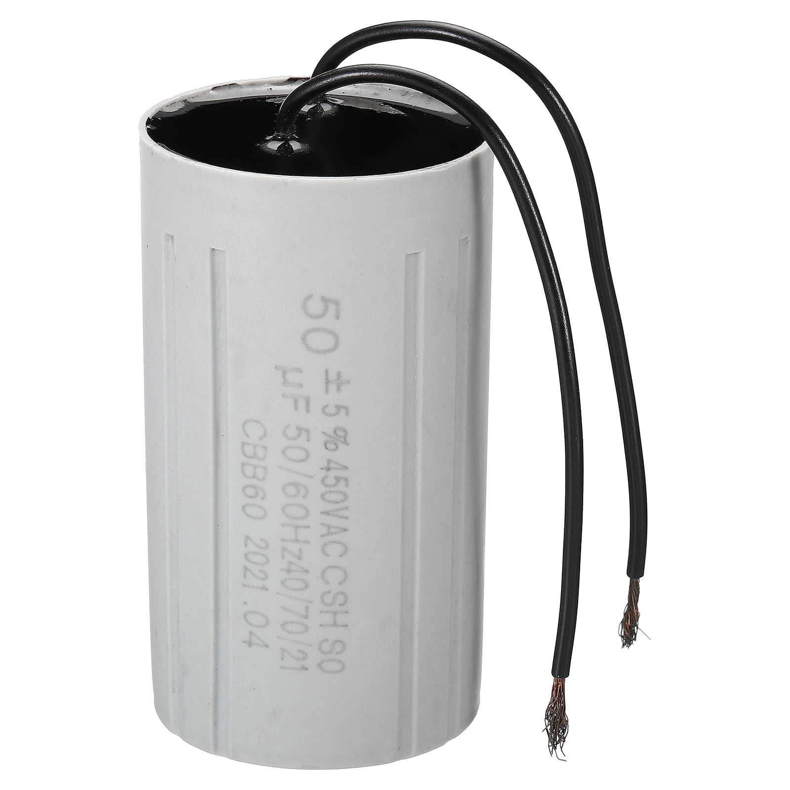CBB60 50uF Running Capacitor, AC 450V 2 Wires 50/60Hz Cylinder 90x50mm ...