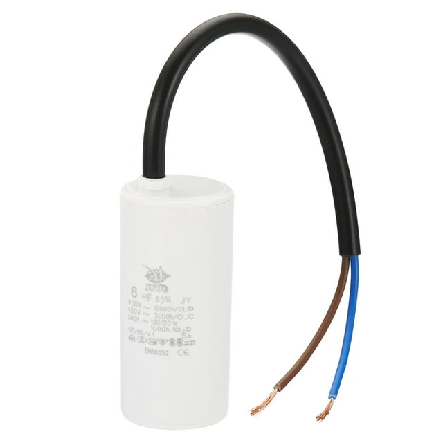 CBB60 6uf Running Capacitor,AC 450V 2 Wires 50/60Hz Cylinder 64x30mm ...