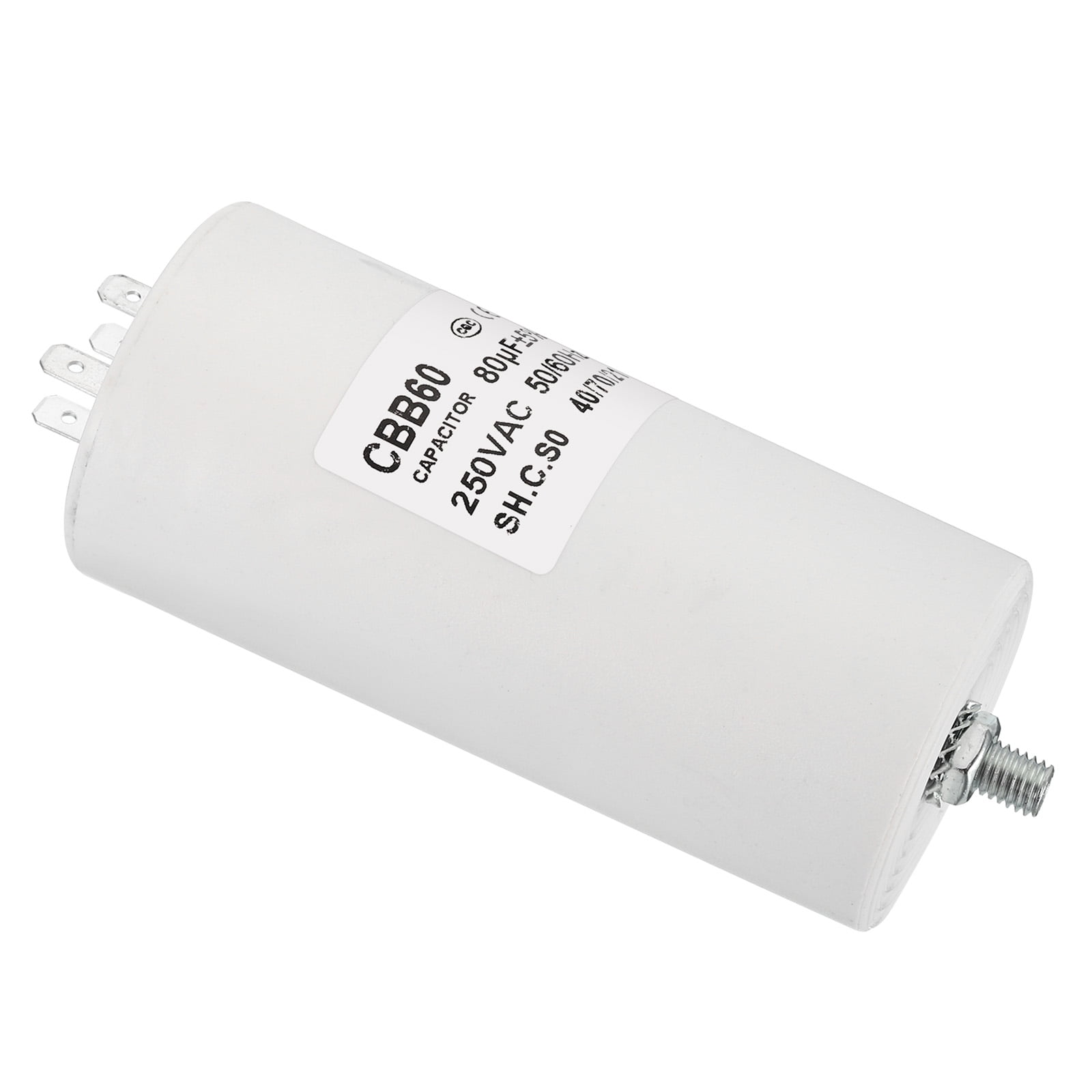 CBB60 80uf Running Capacitor,AC 250V 4 Pins 50/60Hz with M8 Screw for Washing Machine - Walmart.com