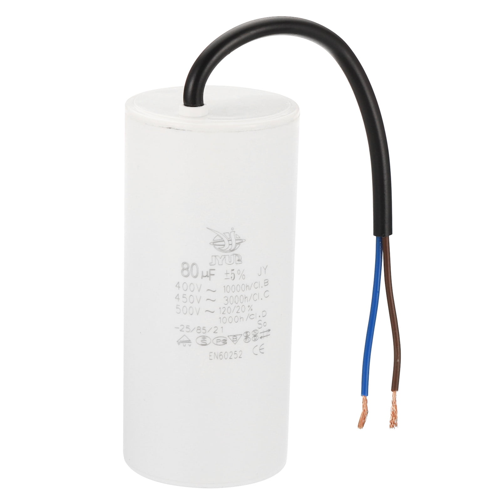 CBB60 80uf Running Capacitor,AC 450V 2 Wires 50/60Hz Cylinder 120x54mm ...