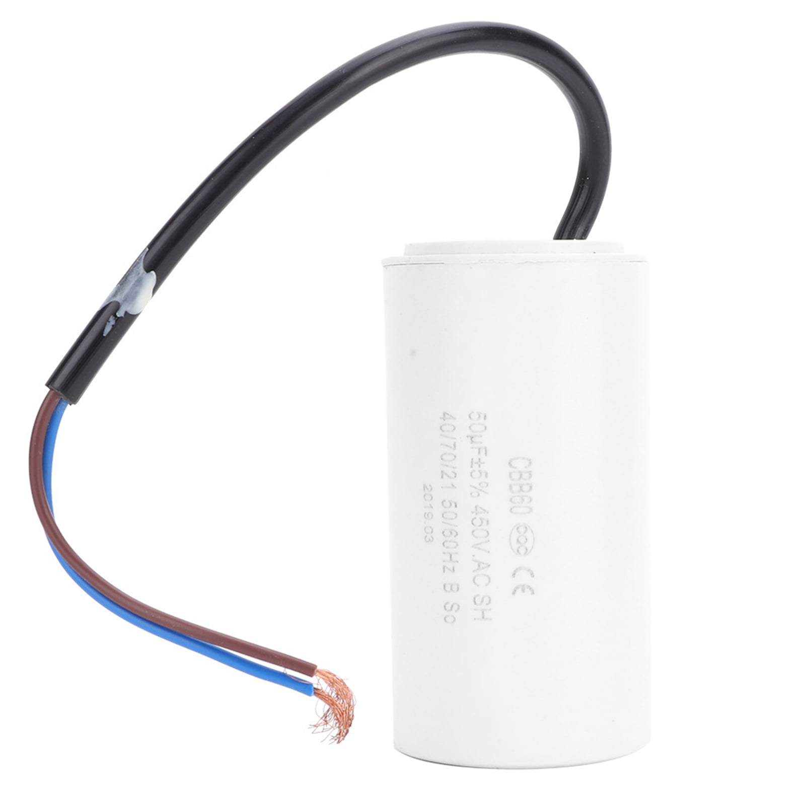CBB60 Motor Starting Capacitor 450V 50uF Microfarad Capacitor Wire Lead ...