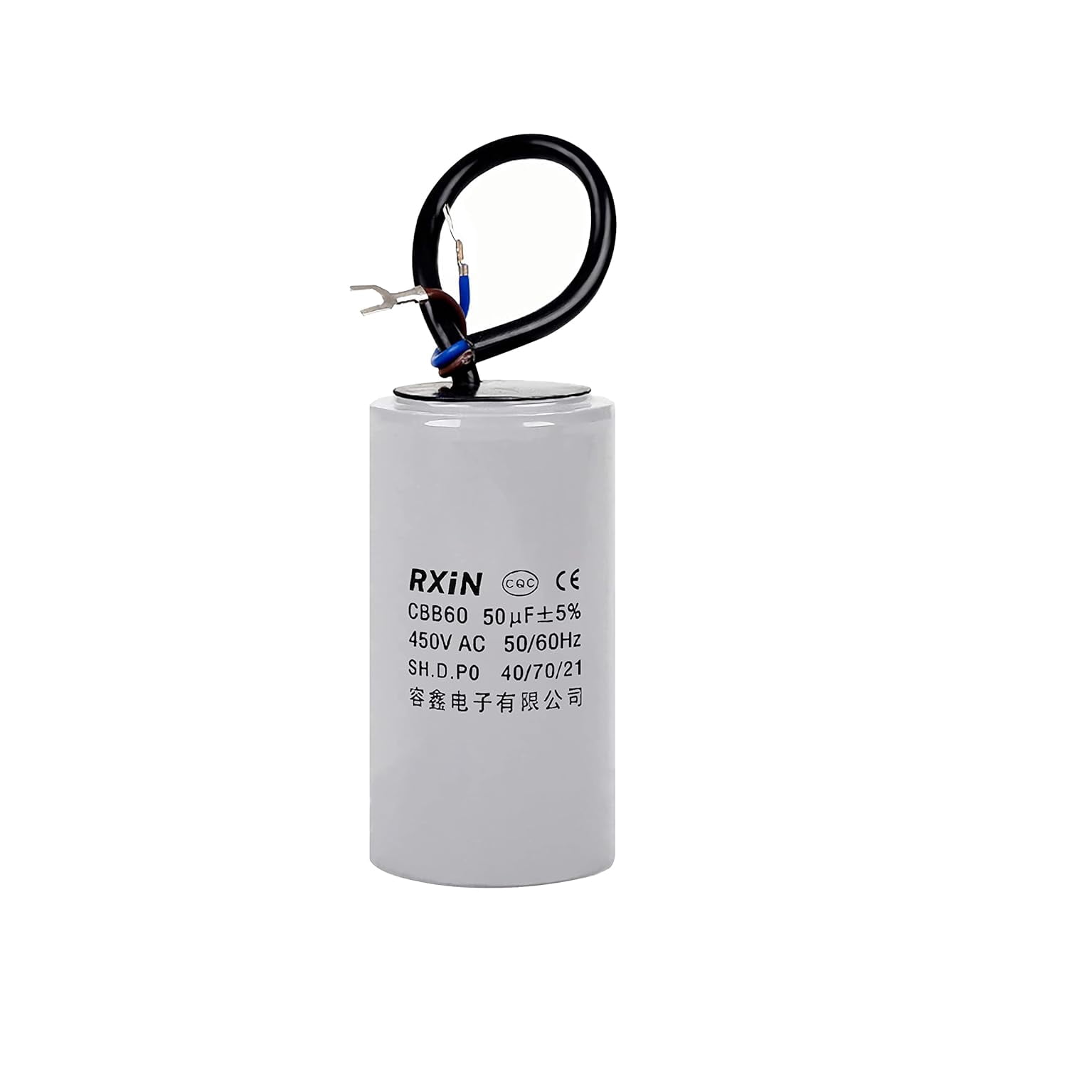 CBB60 Run Capacitor 10uF 450V AC 2 Wires 50/60Hz Cylinder 34mmx60mm ...