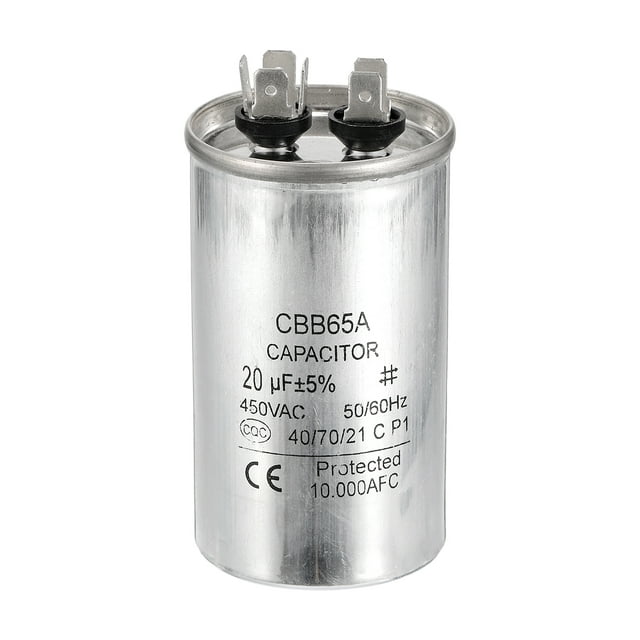 CBB65 20uf Run Capacitor, 20mfd 1pack AC 450V Aluminum Case Motor Start Capacitor - Walmart.com