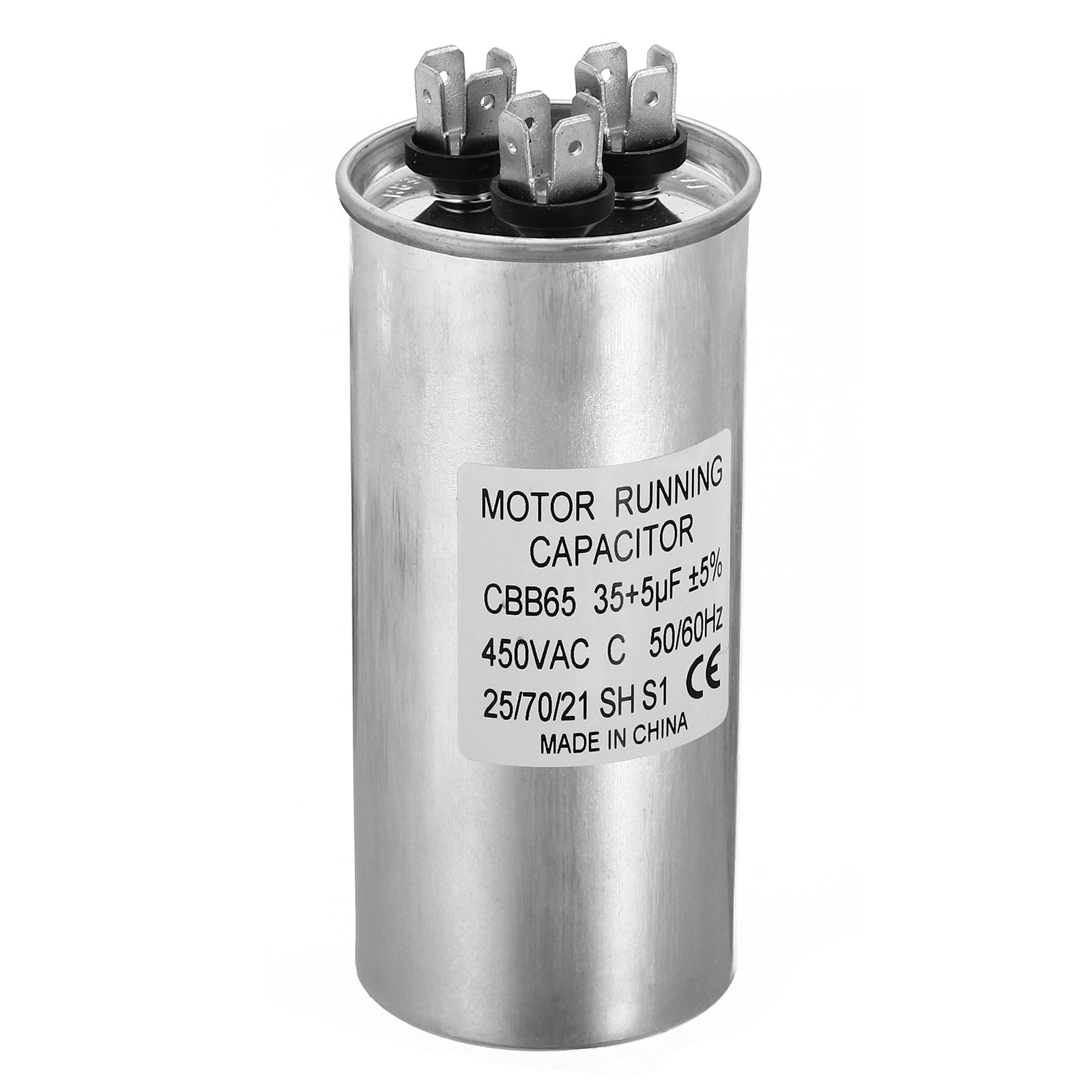 CBB65 35+5uf Run Capacitor, 35+5mfd AC 450V Aluminum Case with 3 ...