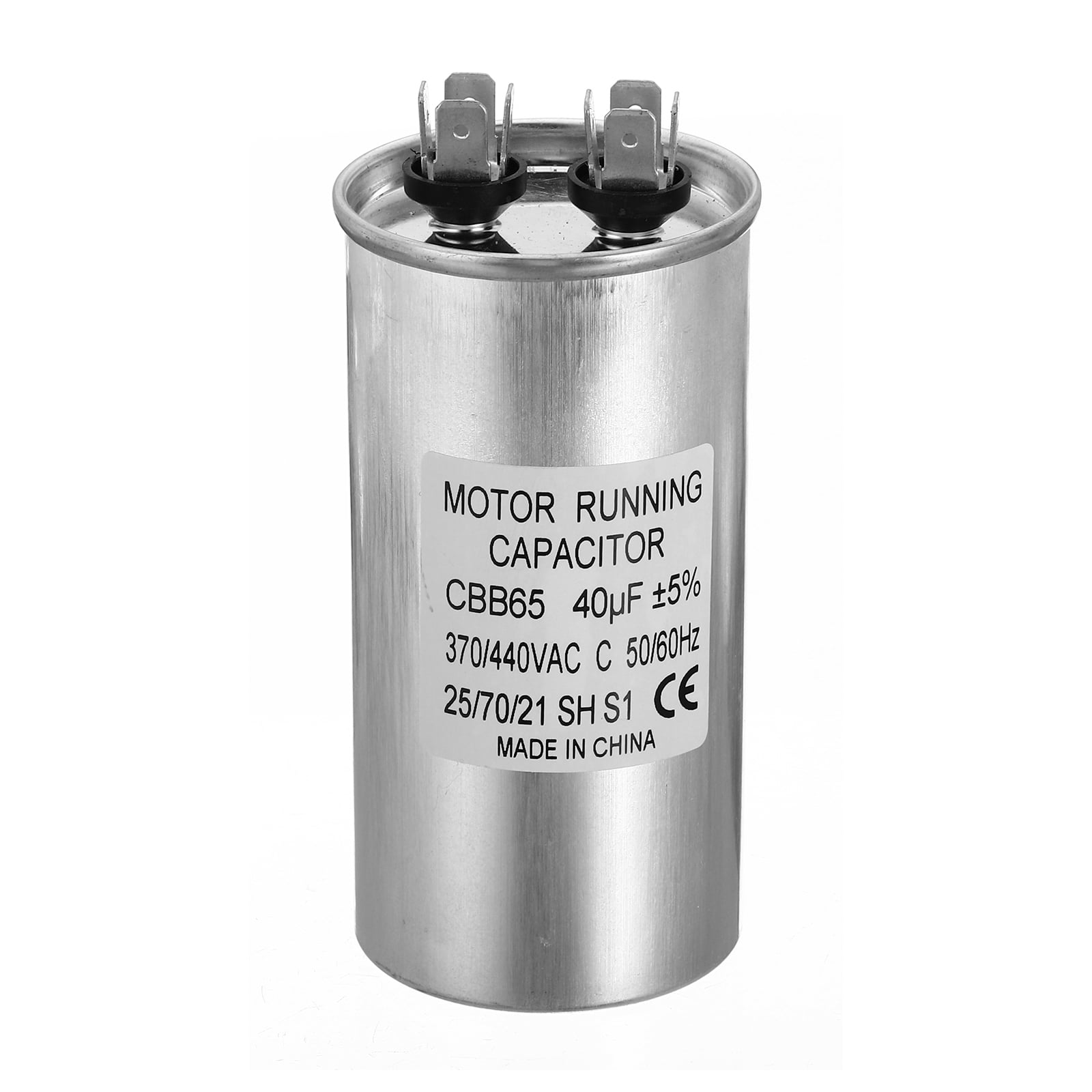 CBB65 40uf Run Capacitor, 40mfd AC 370/440V Aluminum Case with 2 ...