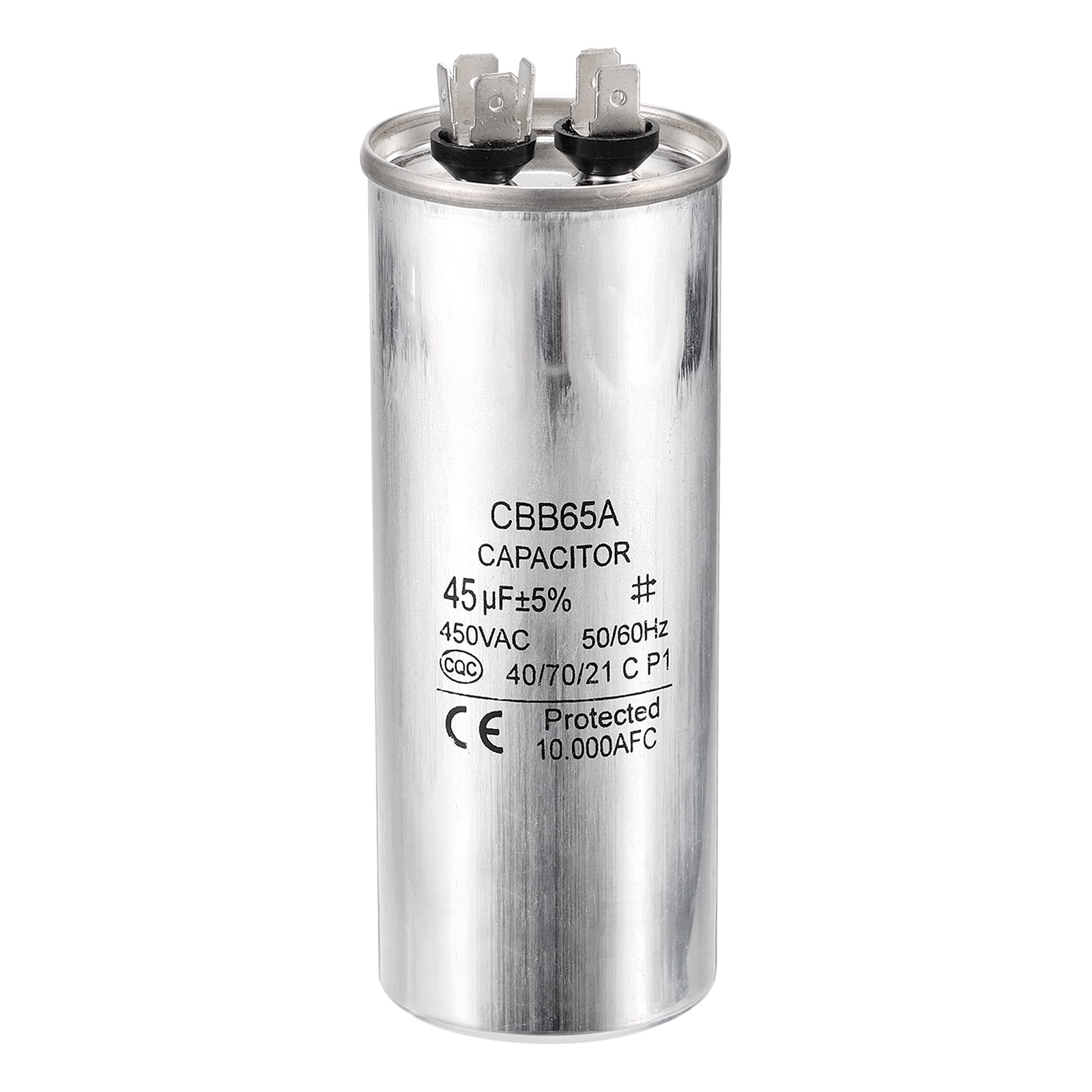CBB65 45uf Run Capacitor, 45mfd 1pack AC 450V Aluminum Case Motor Start ...