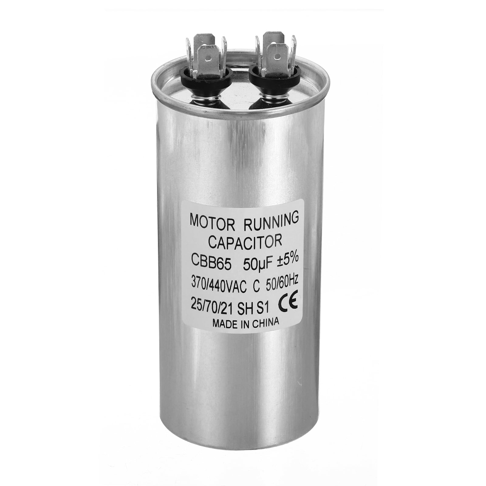 CBB65 50uf Run Capacitor, 50mfd AC 370/440V Aluminum Case with 2 ...