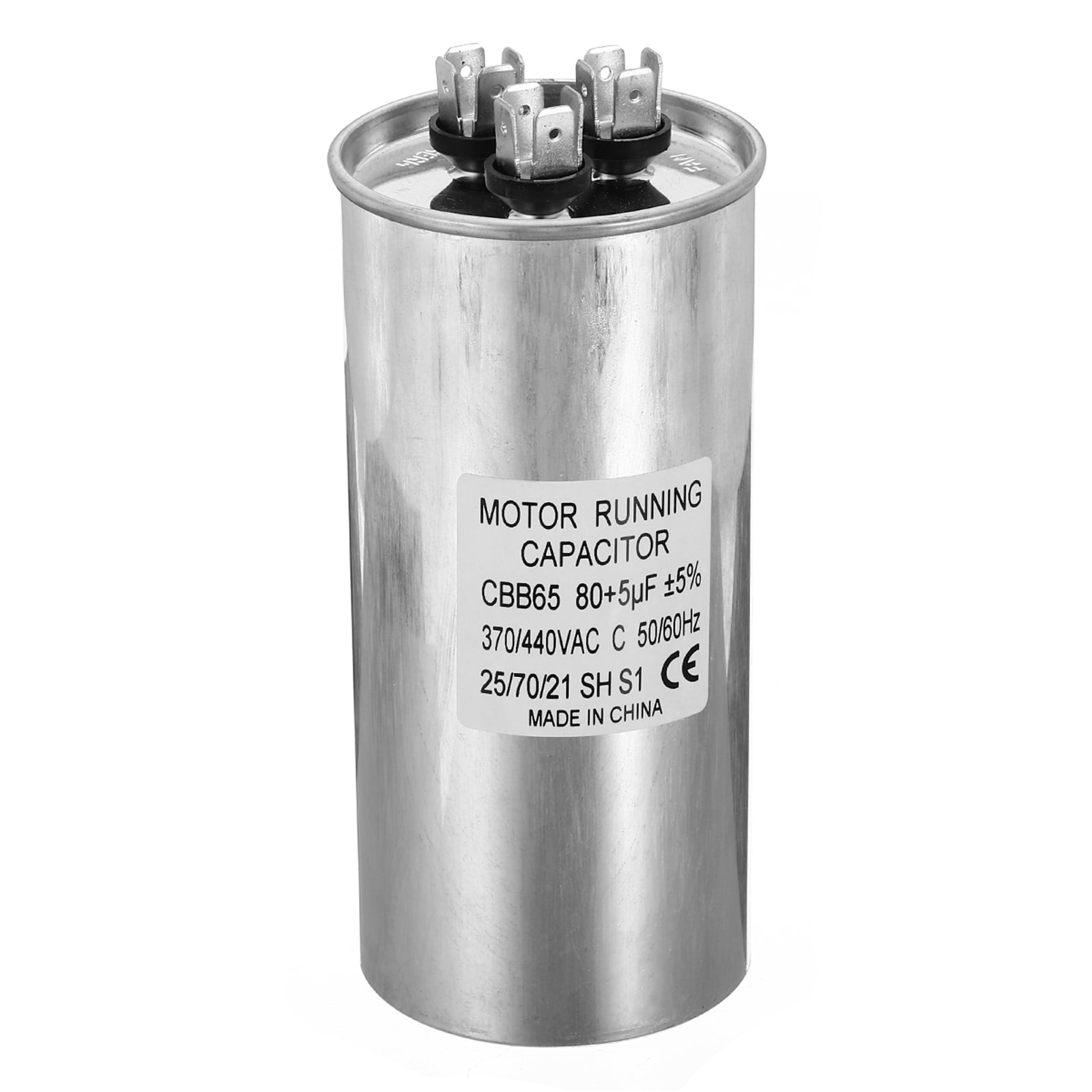 CBB65 80+5uf Run Capacitor, 80+5mfd AC 370/440V Aluminum Case with 3 ...