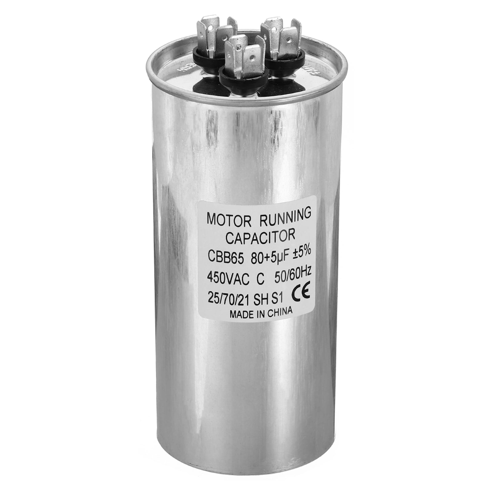 CBB65 80+5uf Run Capacitor, 80+5mfd AC 450V Aluminum Case with 3 ...