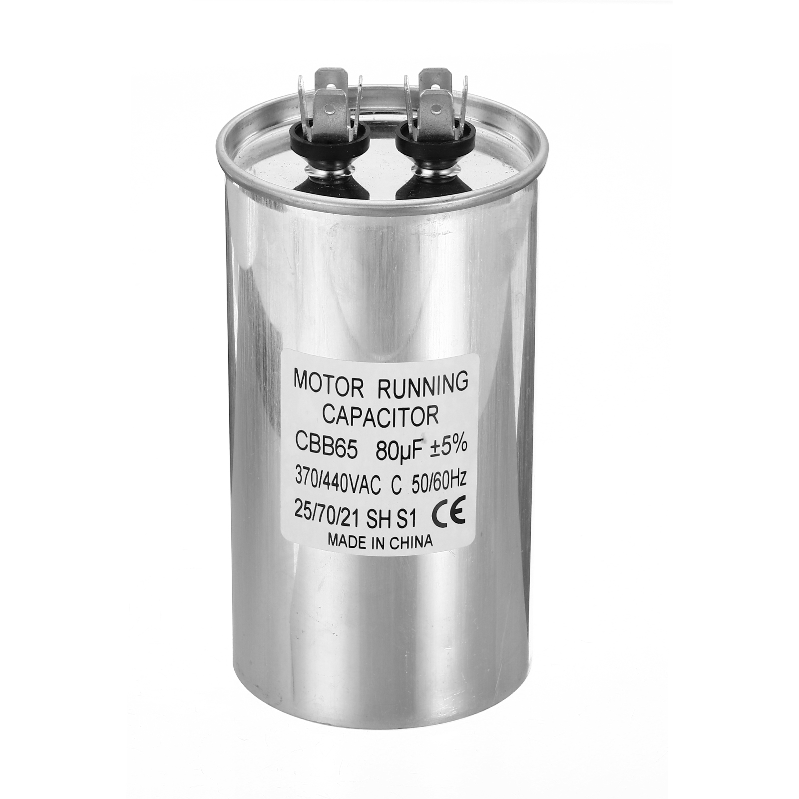 CBB65 80uf Run Capacitor, 80mfd AC 370/440V Aluminum Case with 2 ...