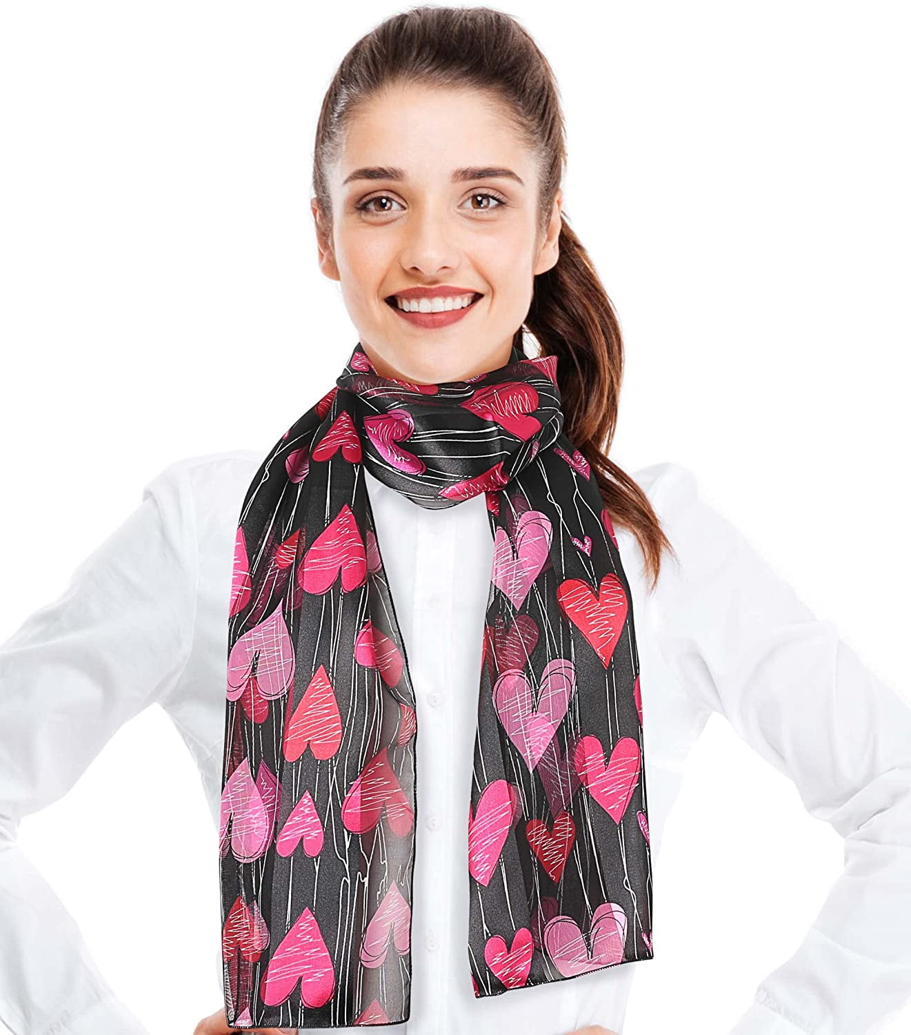 CBC Crown Falling Hearts Heart Valentines Day Theme 13" x 60" Silk ...