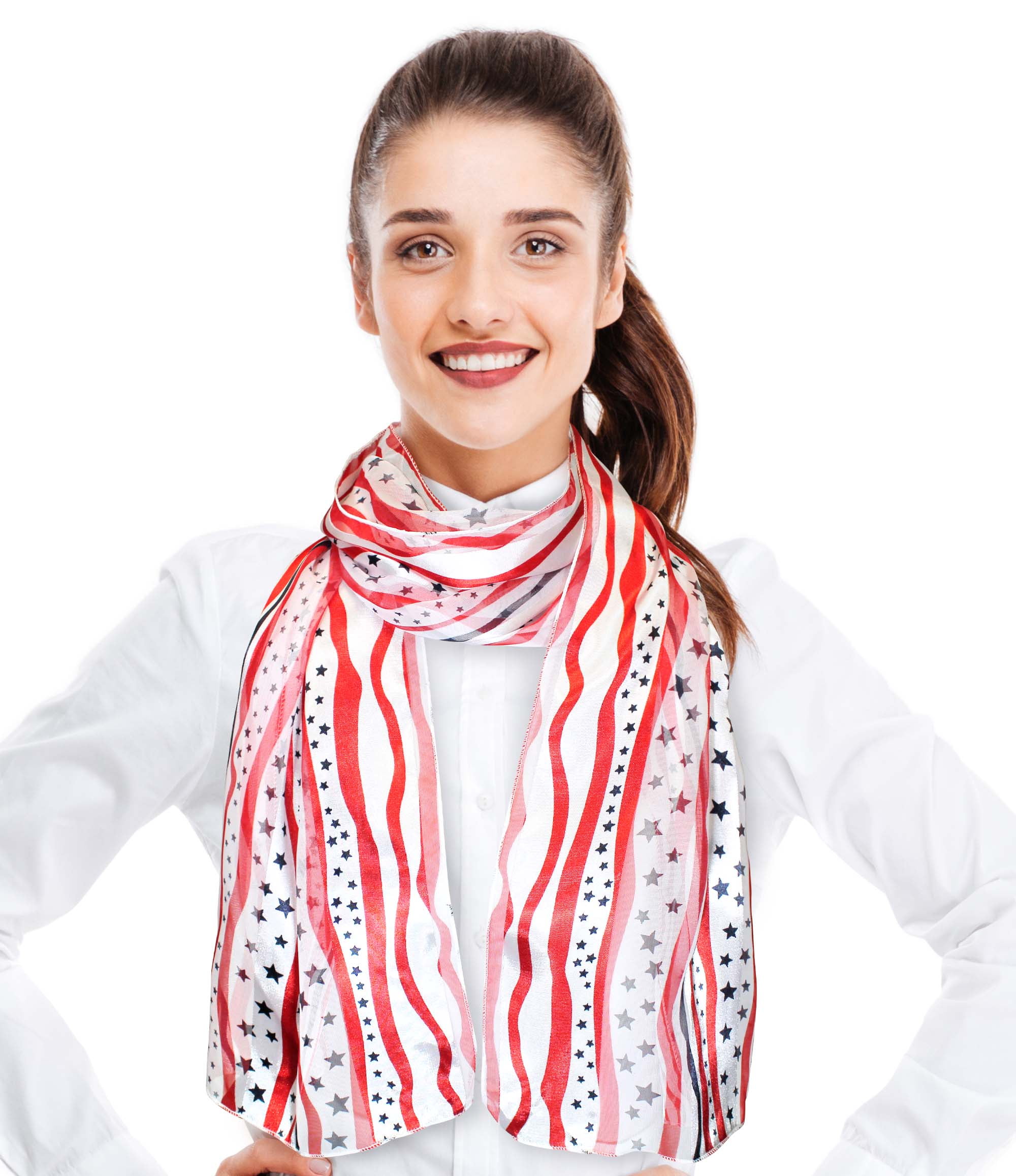 CBC Crown Patriotic USA Flag American Flag Star Theme 13" x 60" Silk ...