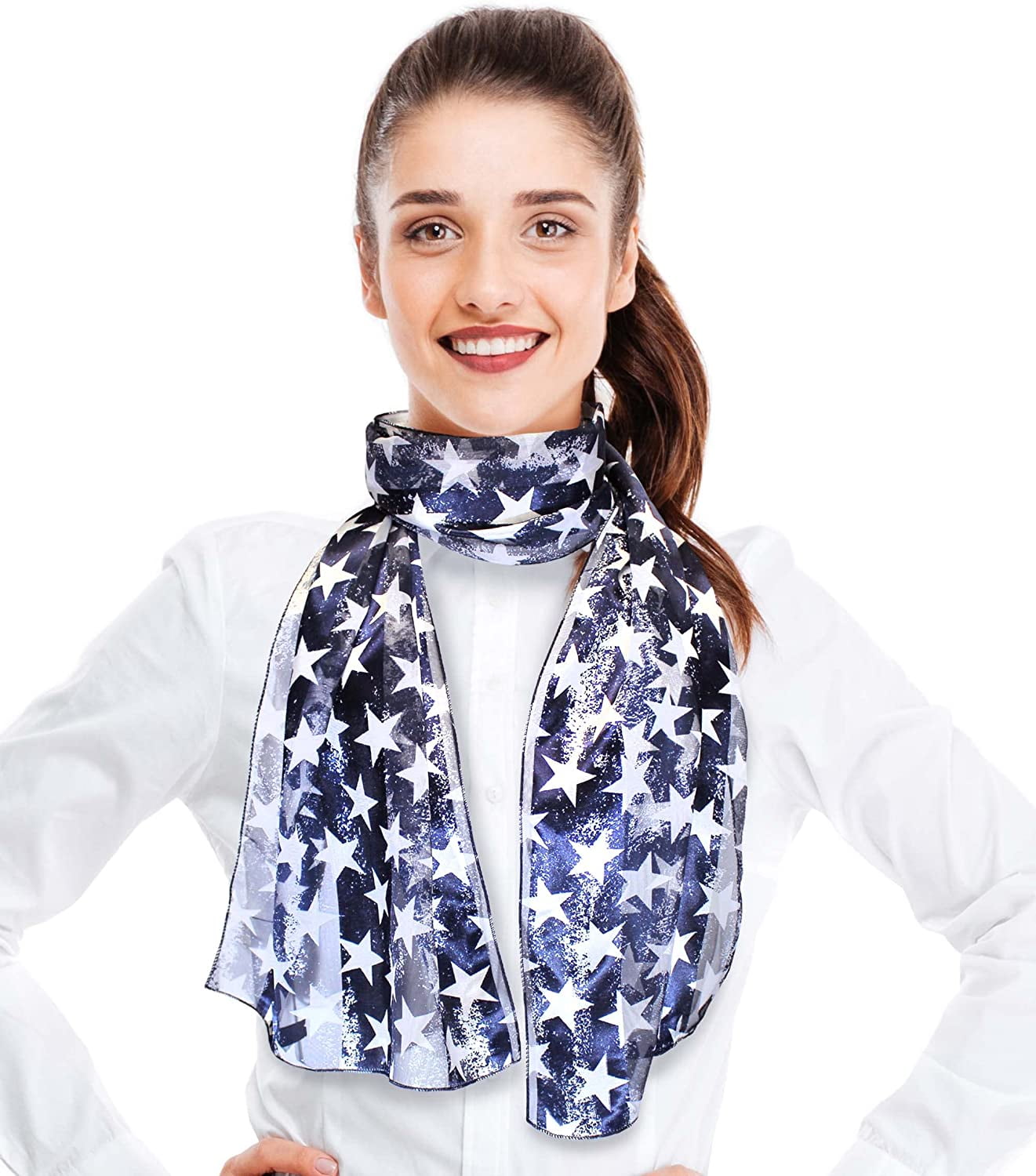 CBC Crown Patriotic USA Flag American Flag Star Theme 13" x 60" Silk ...