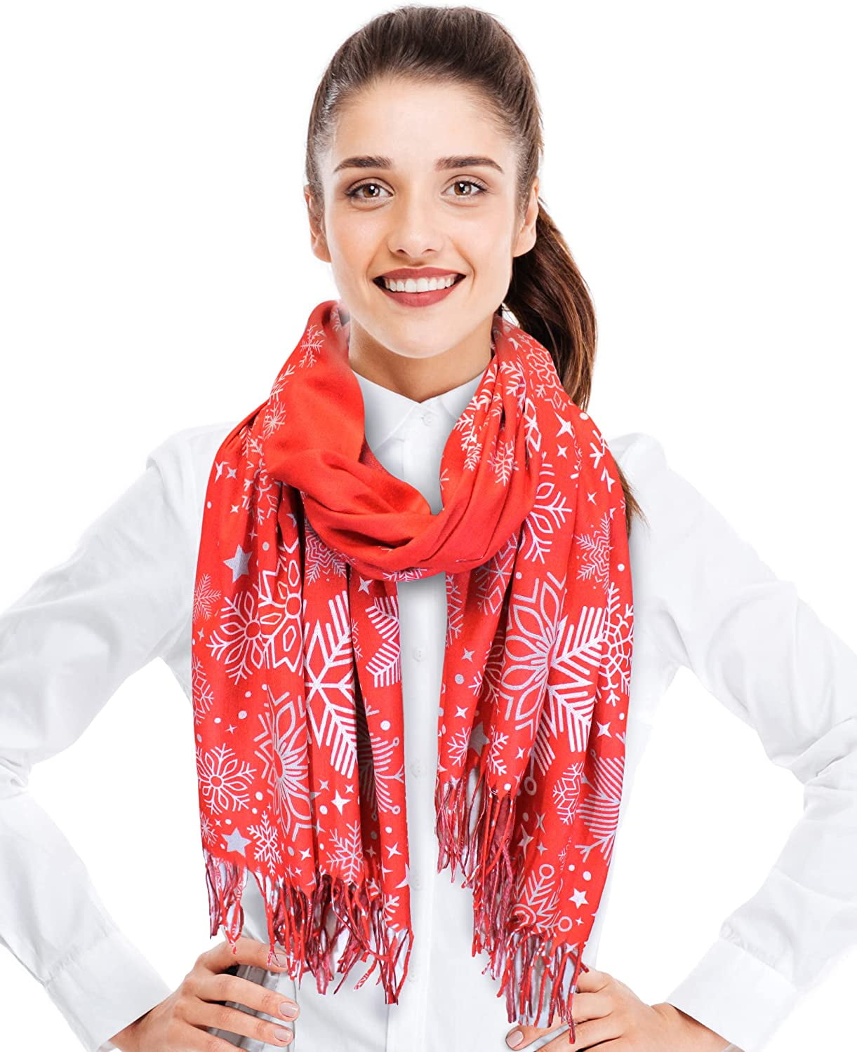 CBC Crown Women's Large Soft Feeling Winter Snowflake Novelty Fashion ...