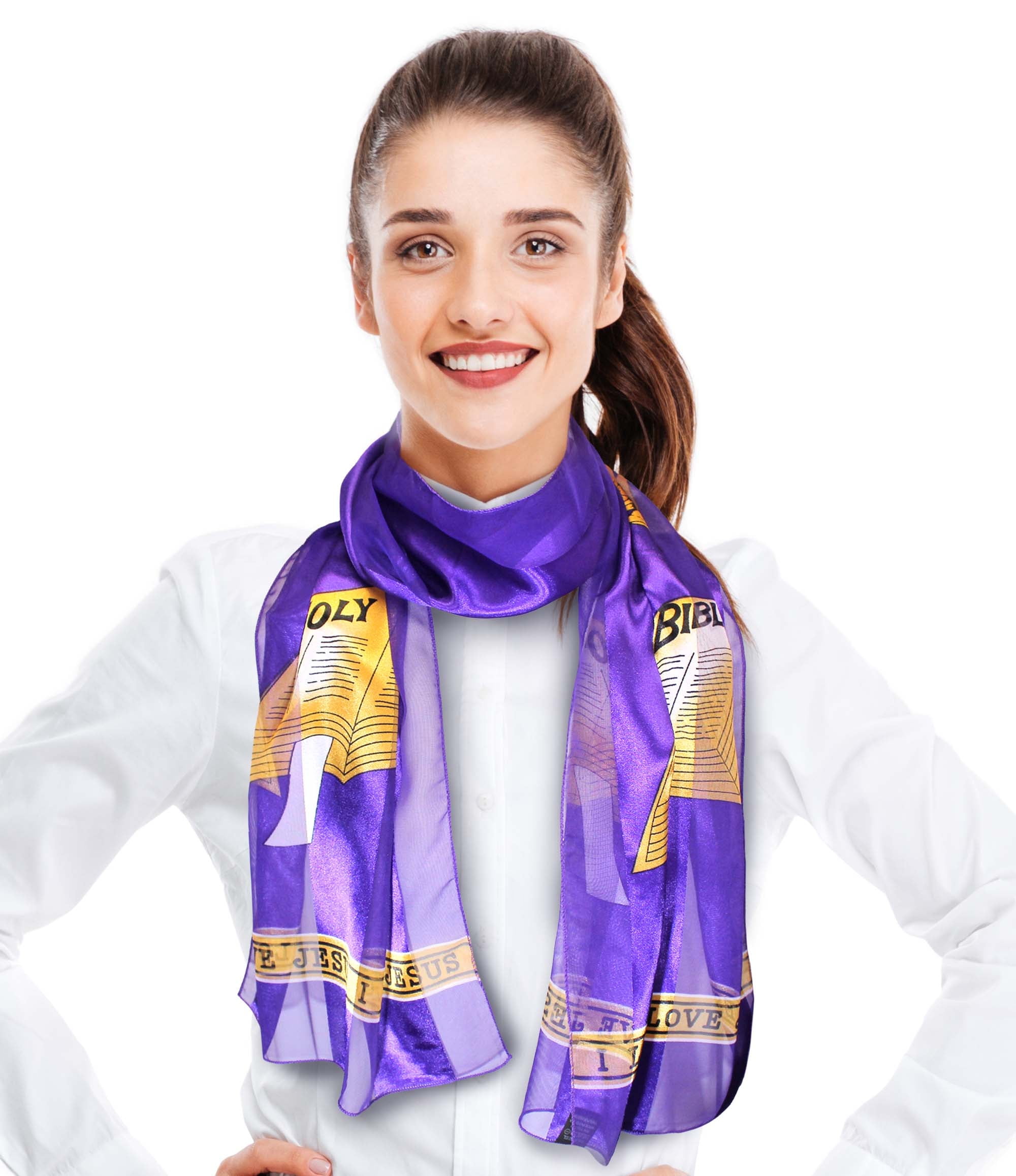 CBC Crown Women's Lightweight Bible Prayer Hands 13" x 60" Silk Feeling ...