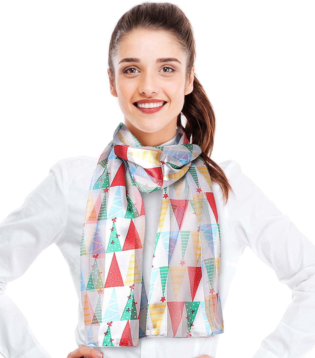 CBC Crown Women's Lightweight Christmas Tree Printed Christmas Themed ...