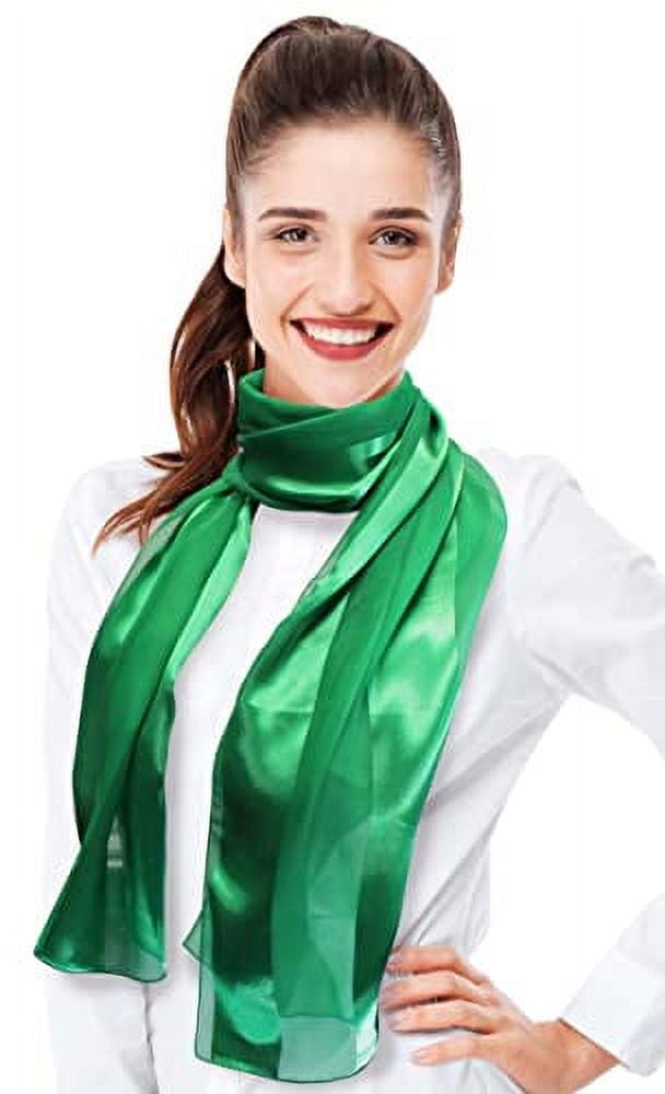 CBC Crown Women's Silk Feel Solid Color Satin Striped 13" x 60" Fashion ...