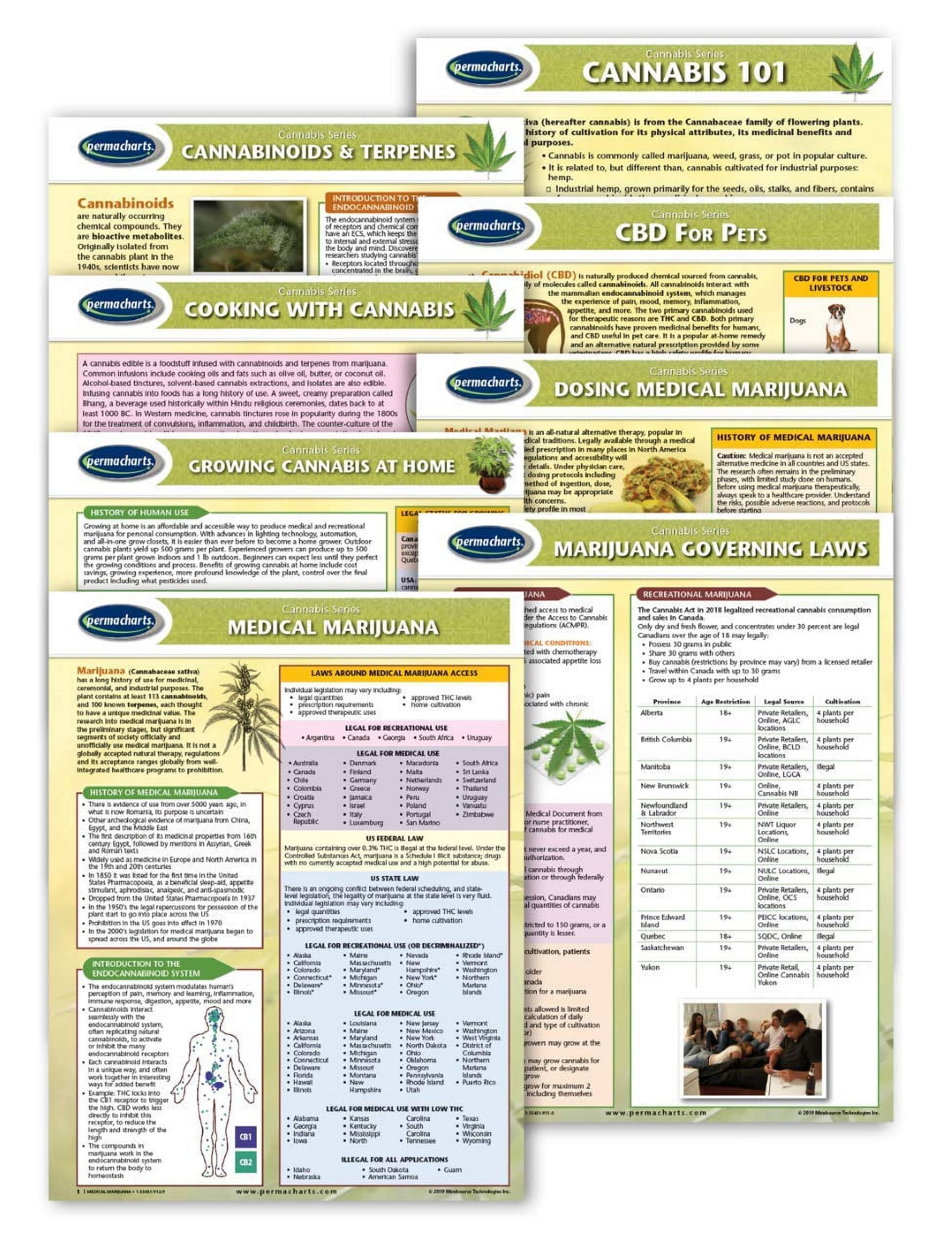 CBD Educational Charts - 8 Chart Bundle - Quick Reference Guides - Cannabinoid Educational ...