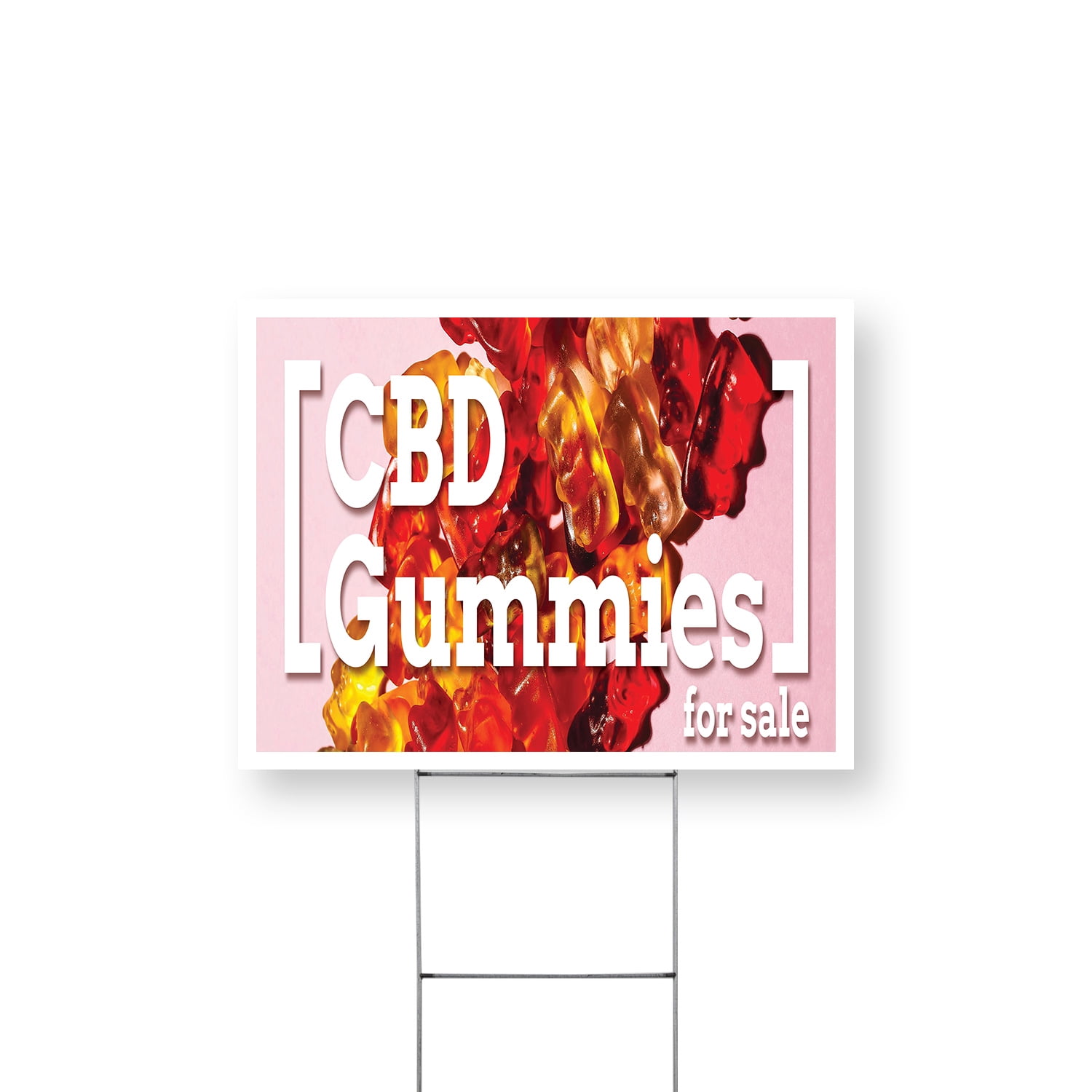 CBD Gummies Yard Sign 18 Inch x 24 Inch Double Sided Weatherproof Heavy ...