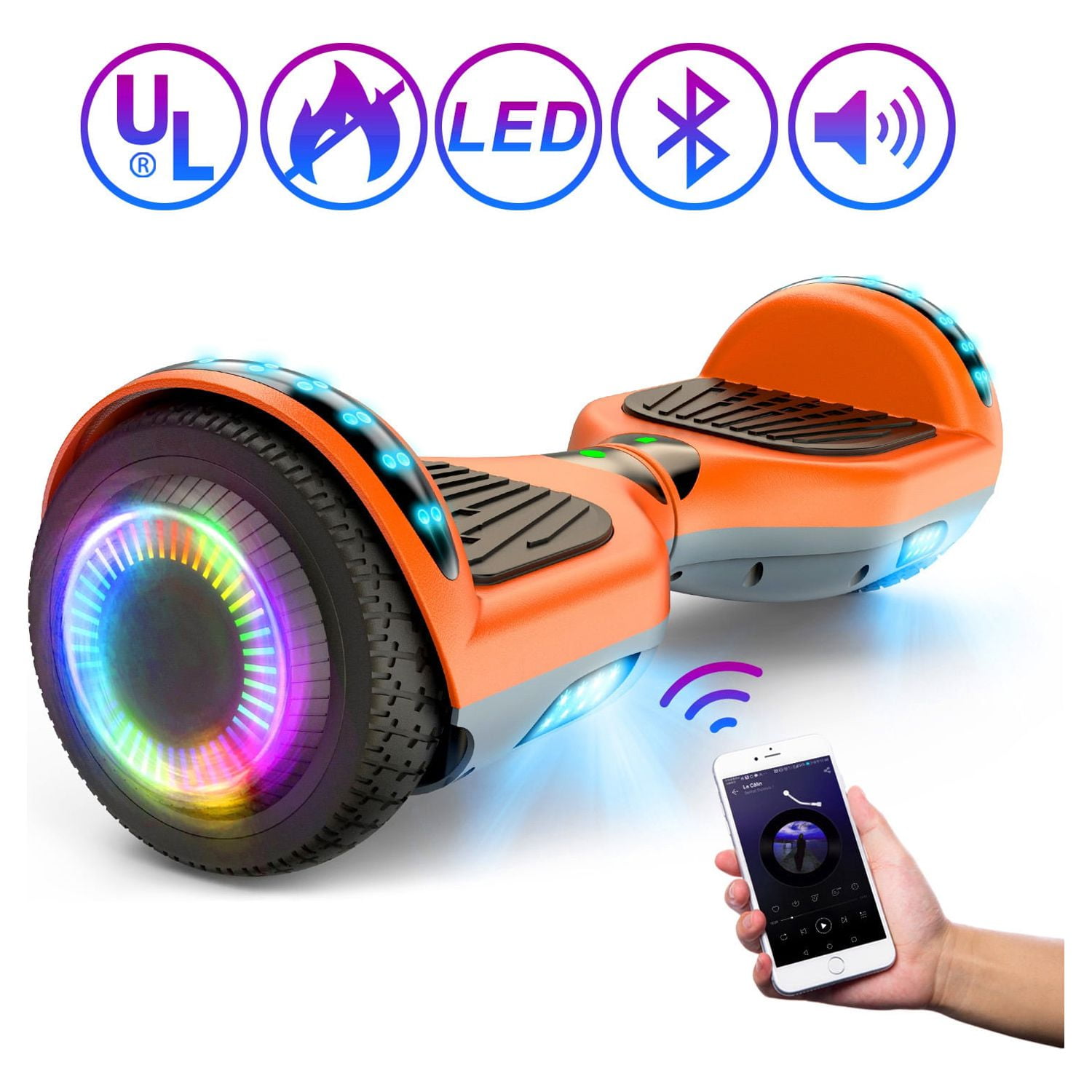 "CBD Hoverboard, 6.5"" Self Balancing, High Weight Limit, Colorful LED ...