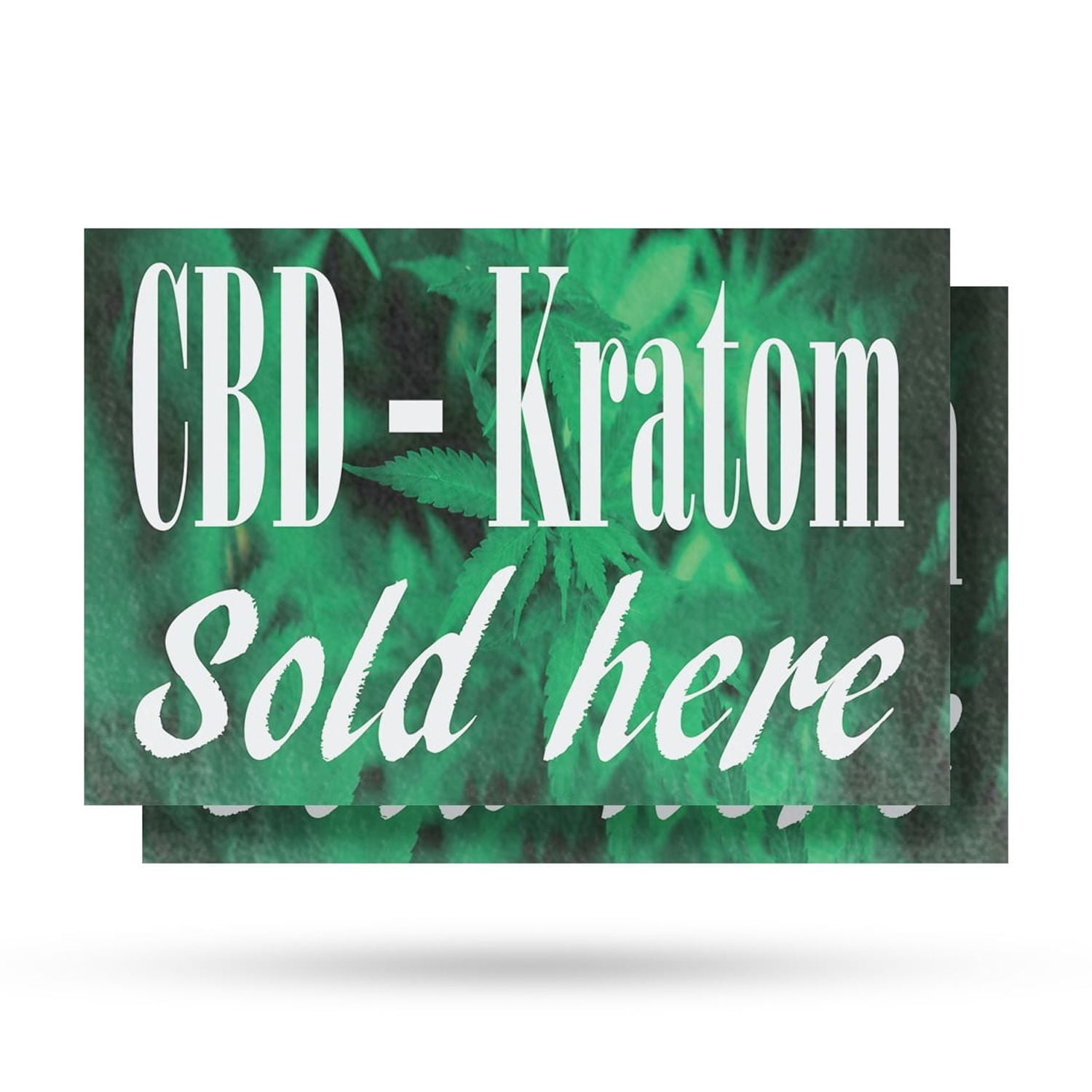 CBD and Kratom Sold Here Vinyl Decal 2 Pack of 18 Inch x 24 Inch Weatherproof Heavy-Duty ...