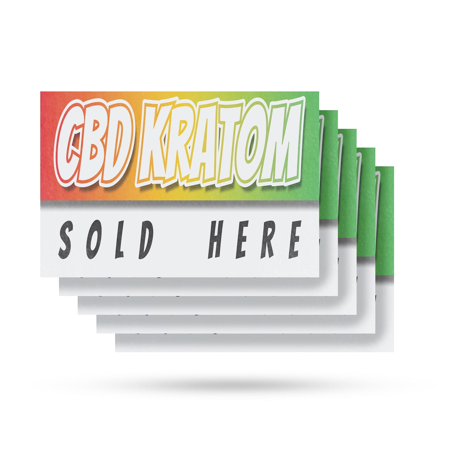CBD Kratom Sold Here Vinyl Decal 5 Pack of 18 Inch x 24 Inch Weatherproof Heavy-Duty Adhesive ...