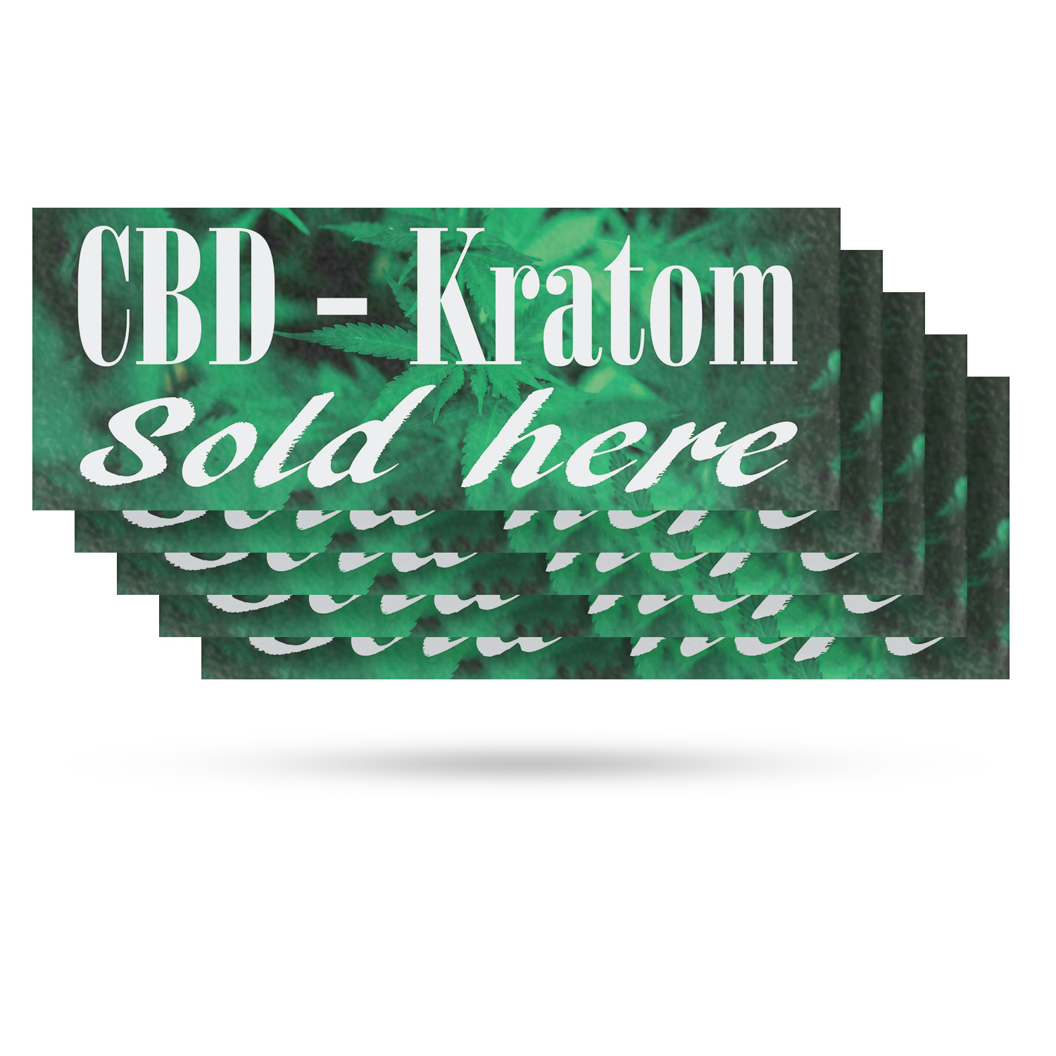 CBD and Kratom Sold Here Vinyl Decal 5 Pack of 24 Inch x 9 Inch Weatherproof Heavy-Duty Adhesive ...