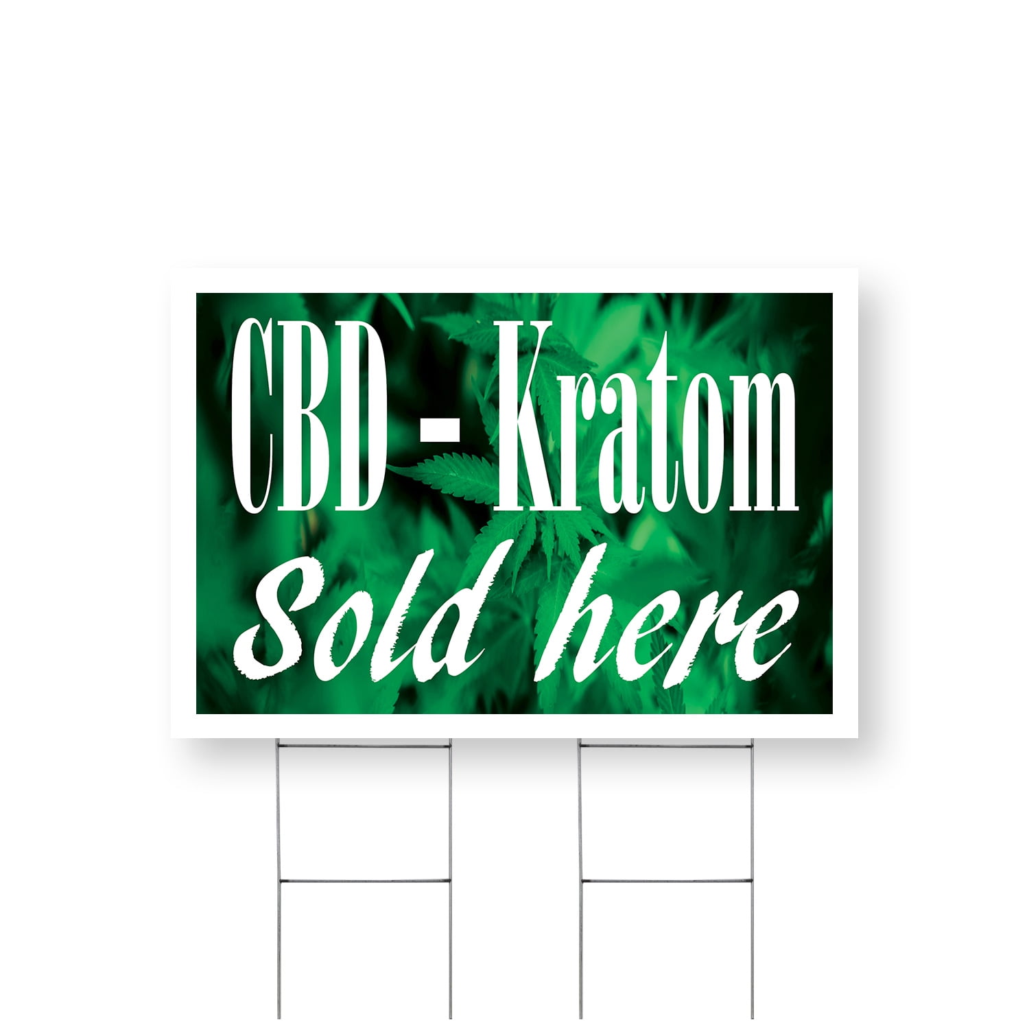 CBD and Kratom Sold Here Yard Sign 24 Inch x 36 Inch Double Sided ...