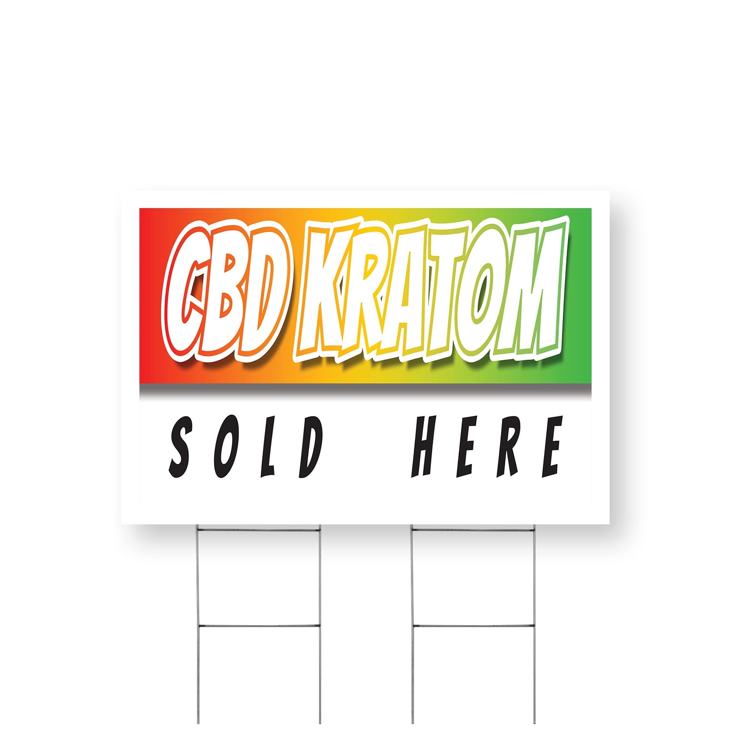 CBD Kratom Sold Here Yard Sign 24 Inch x 36 Inch Double Sided ...