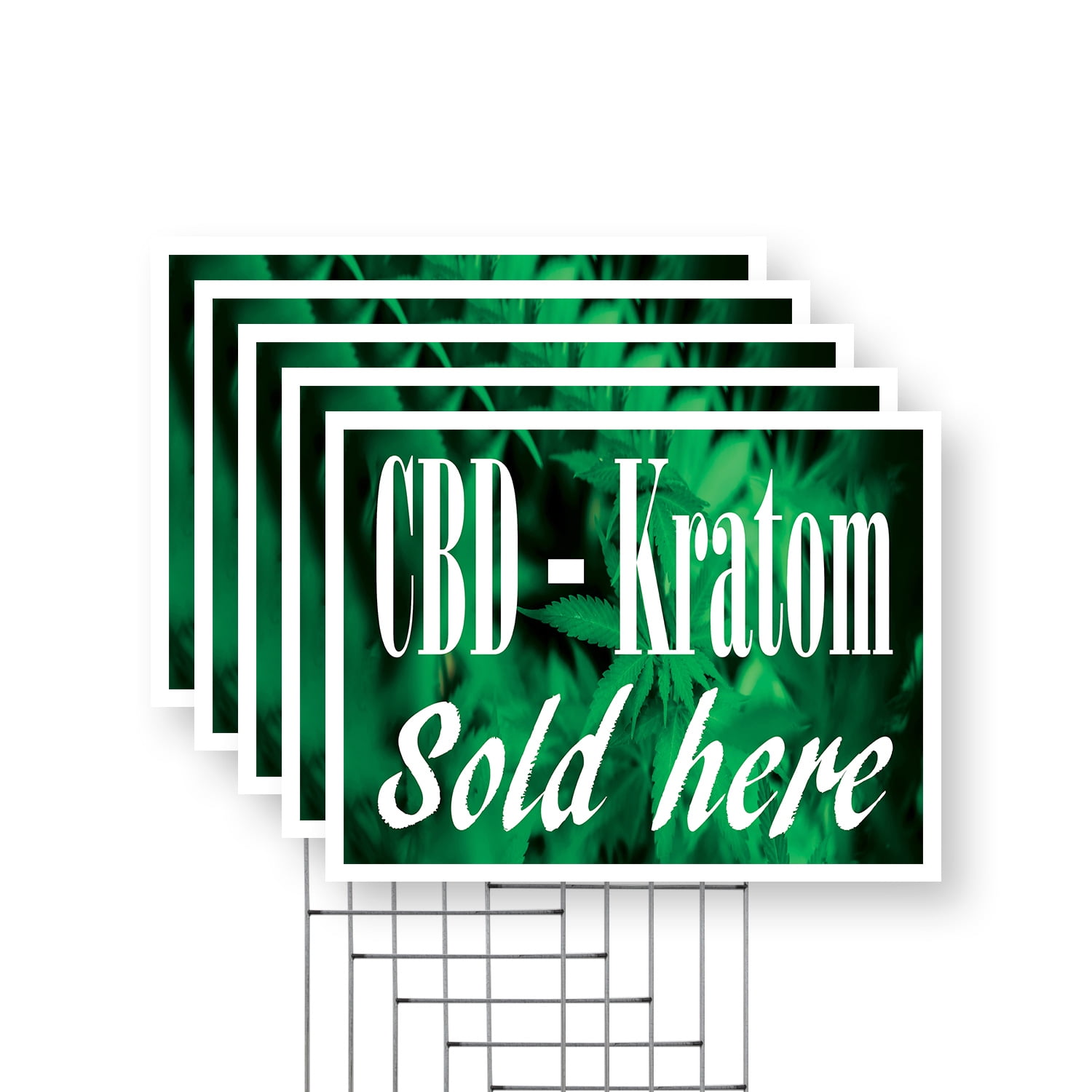 CBD and Kratom Sold Here Yard Sign 5 Pack of 18 Inch x 24 Inch Double ...