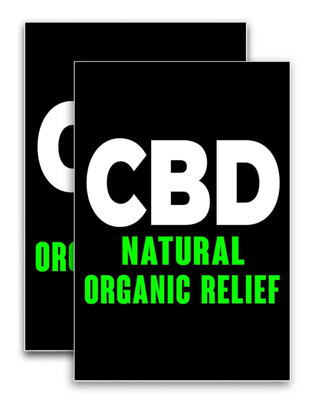 CBD Natural Organic Relief (24" X 36") Vinyl Decal Only (Pack of 2 ...
